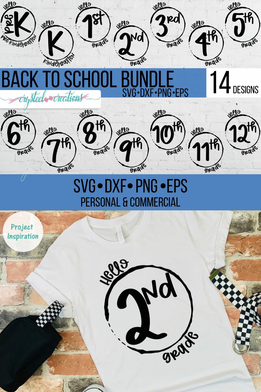 Back to School Hello Bundle SVG, PNG, DXF, EPS
