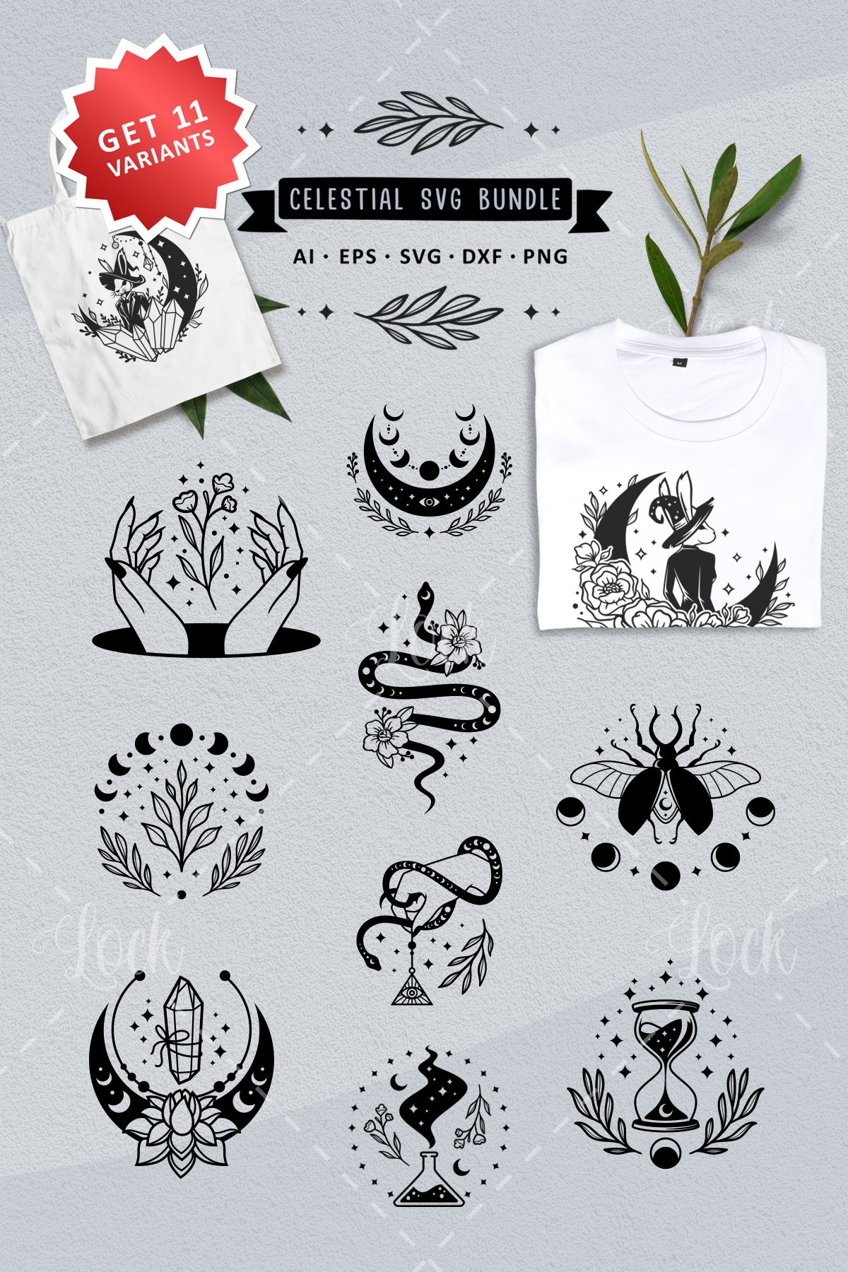 Magic and Celestial SVG Bundle 11 Designs (1542819)