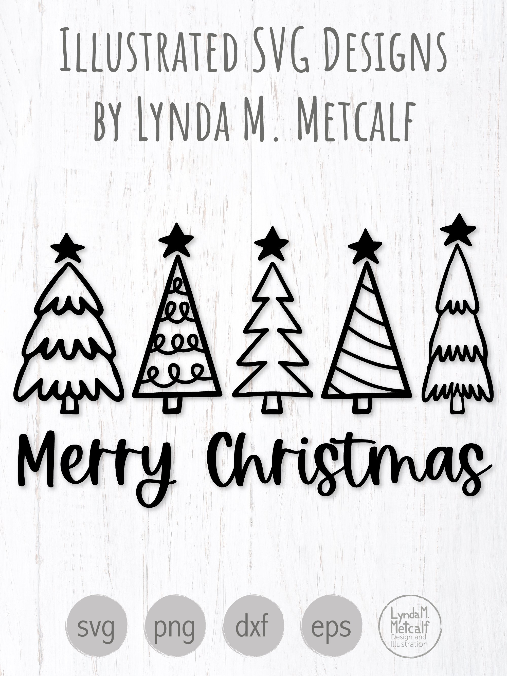 Merry Christmas Trees Svg, Holiday Trees Svg, Winter Trees