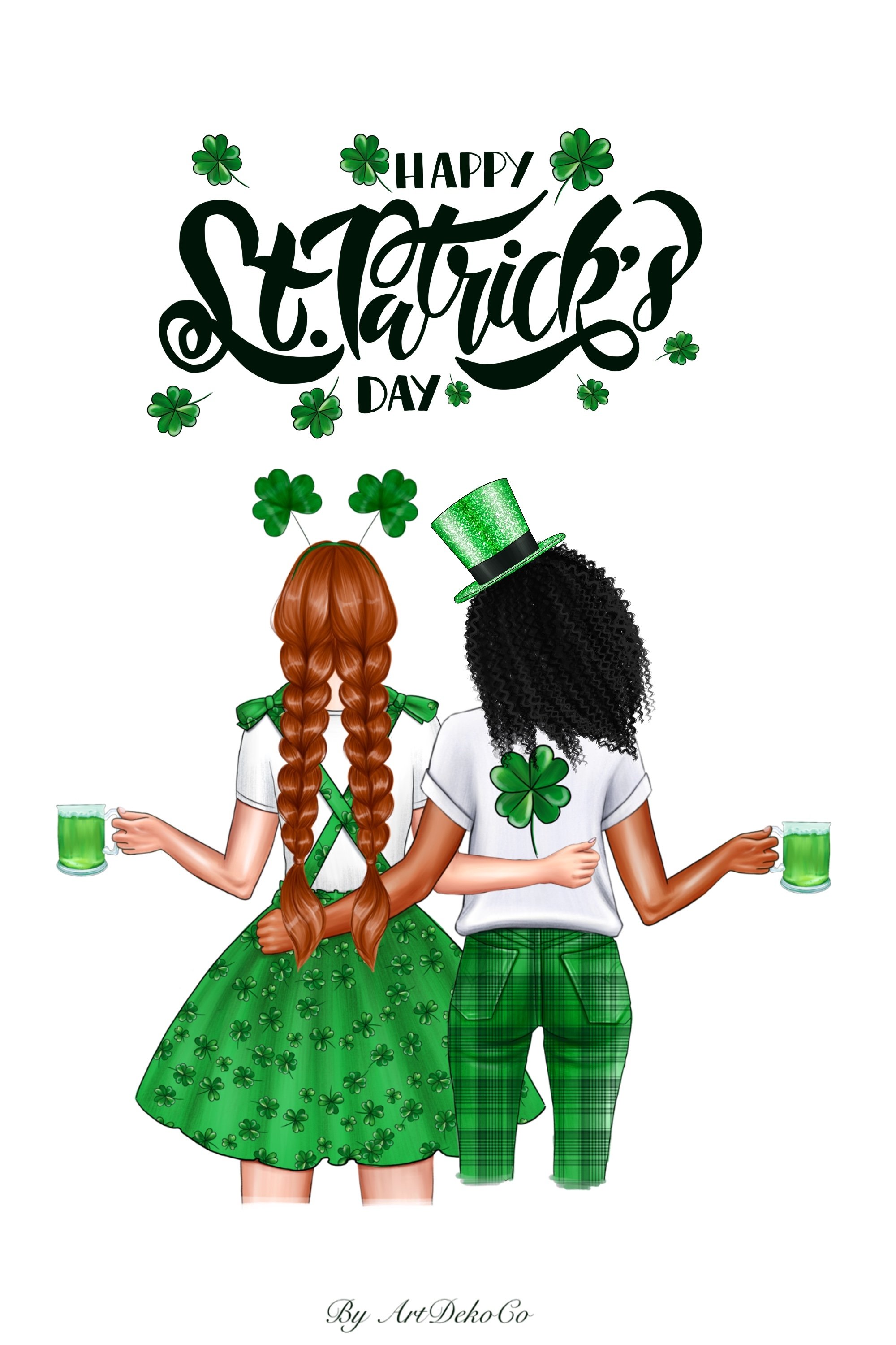 Girls, Lucky Day Clipart, St. Patrick's Day Clip Art