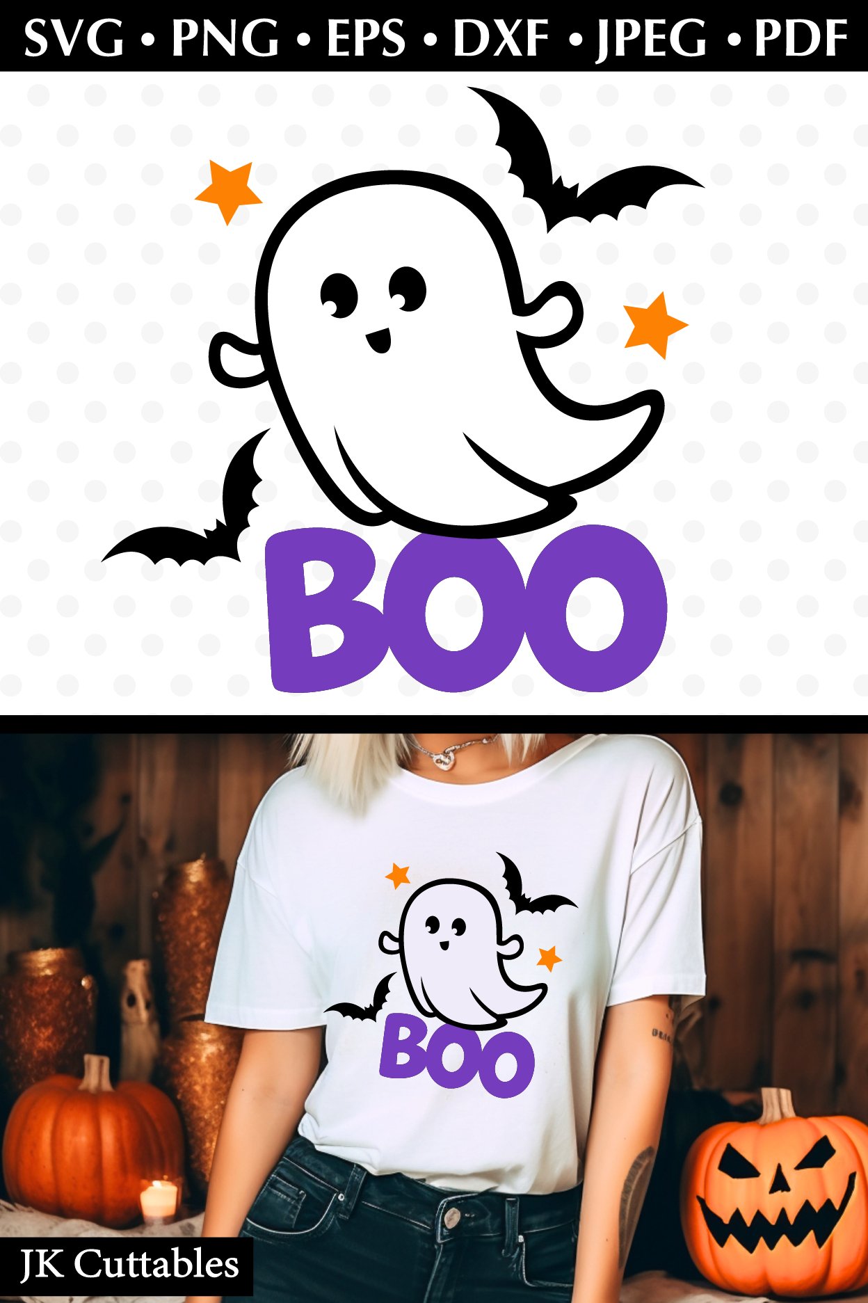 Cute Ghost SVG | Happy Halloween SVG | BOO Design