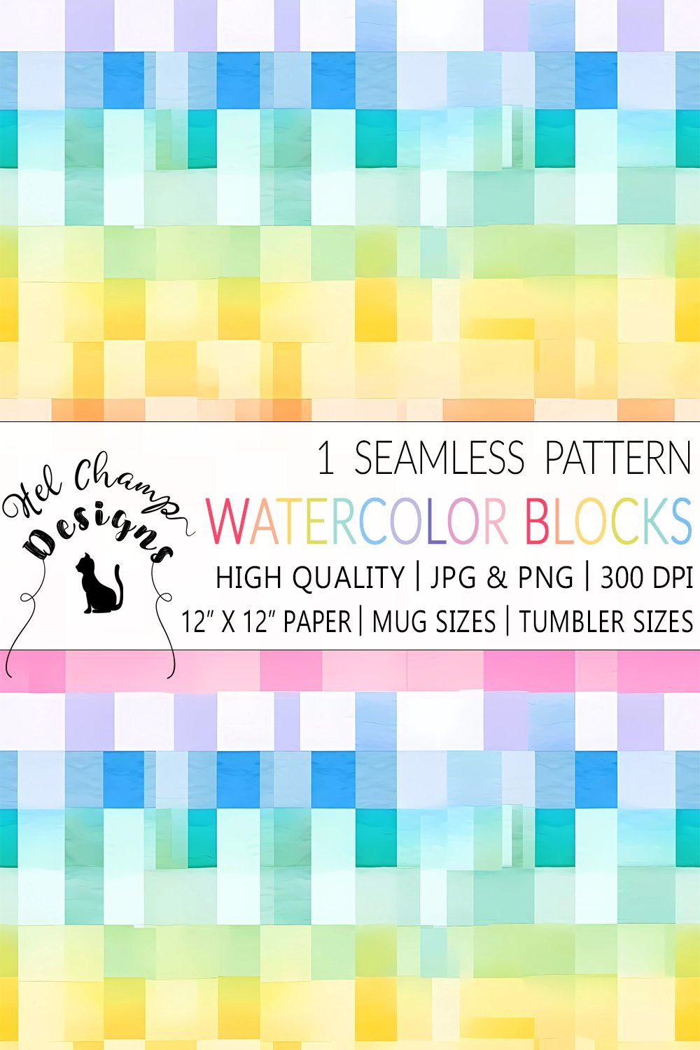 Scrapbooking paper with watercolor squares design