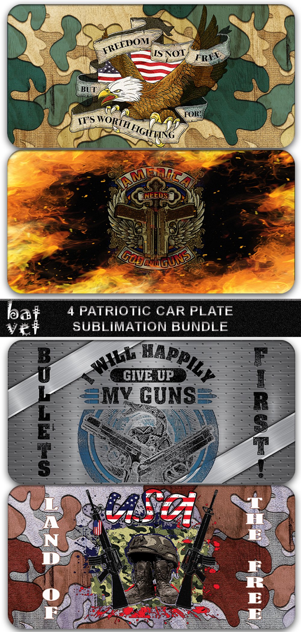 2nd Amendment License Plate Bundle | Car Plate PNG Bundle