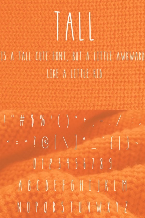 Tall font in ttf, otf