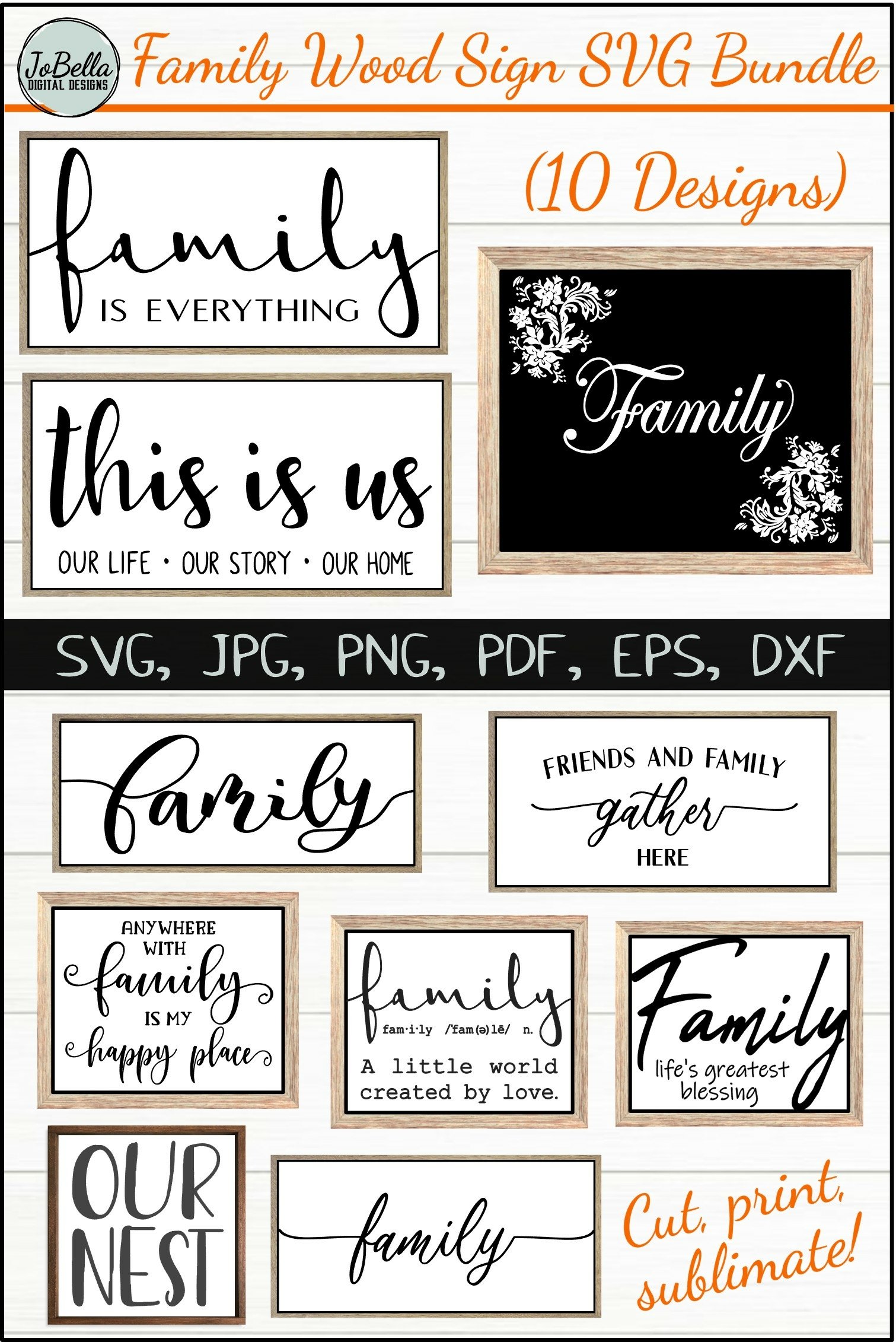 Farmhouse Family Sign Bundle I 10 Designs