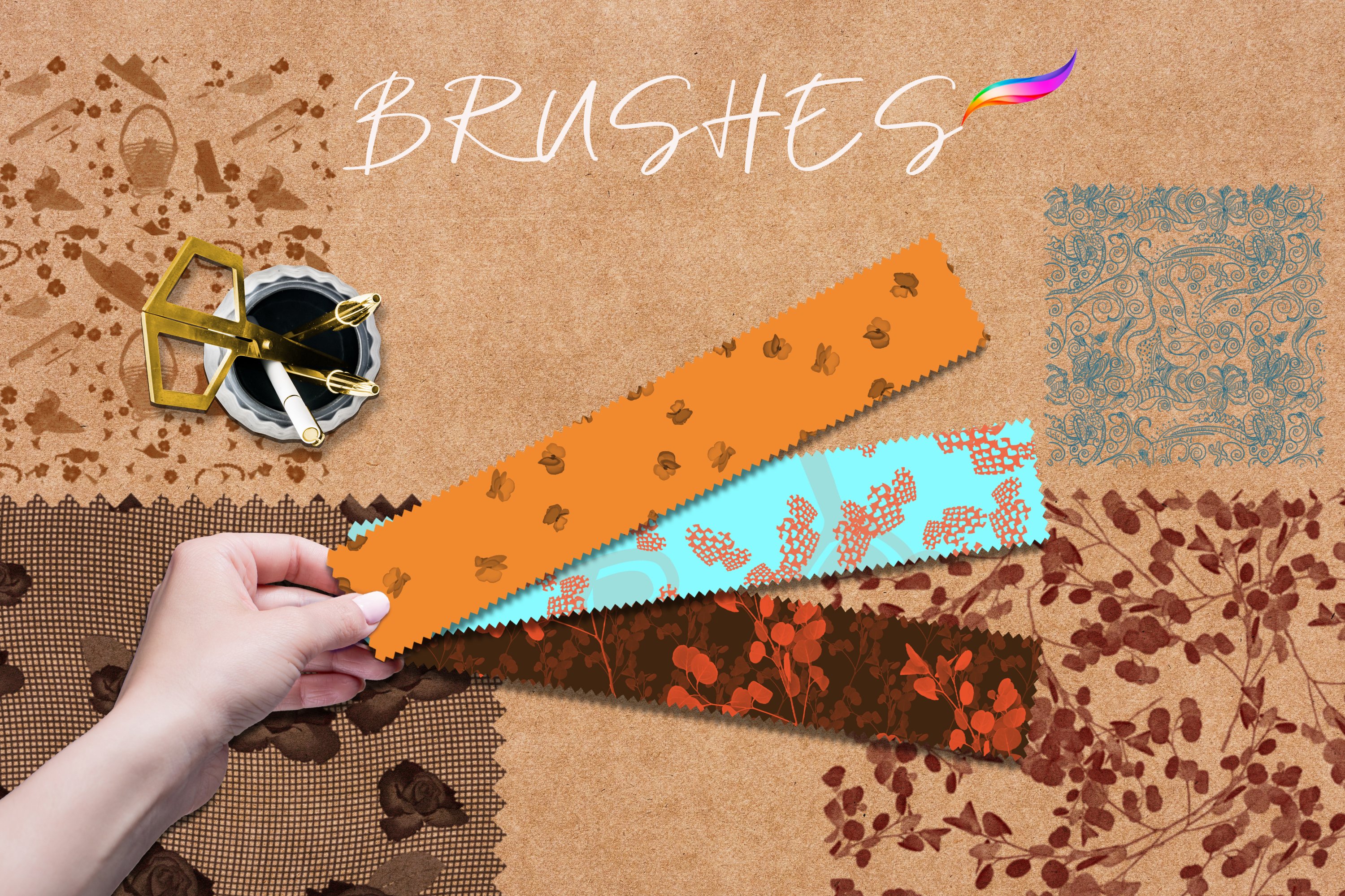 Trending Brush Set - Seamless Designer Patterns - (1337749)