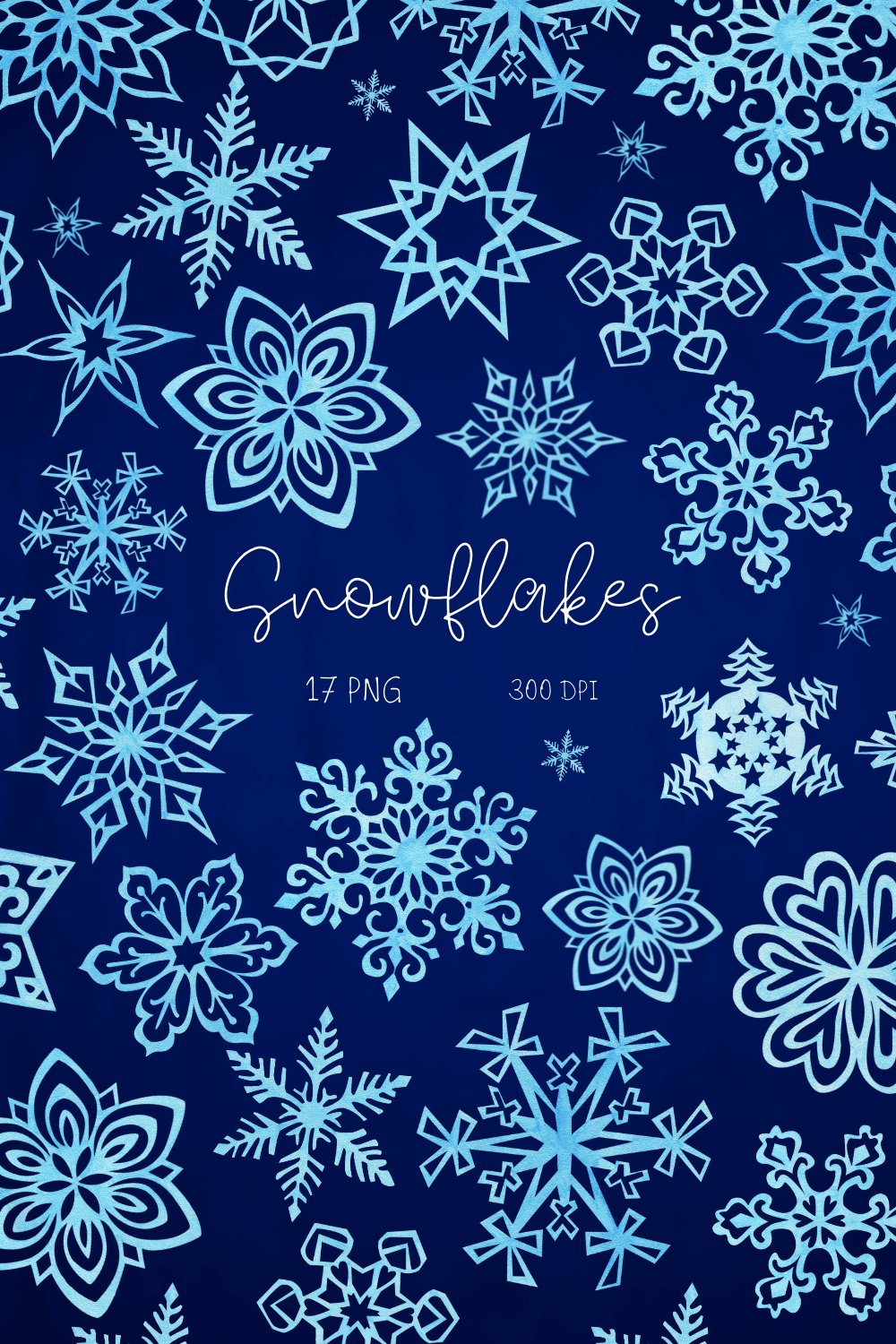 Christmas snowflakes clipart, winter clipart