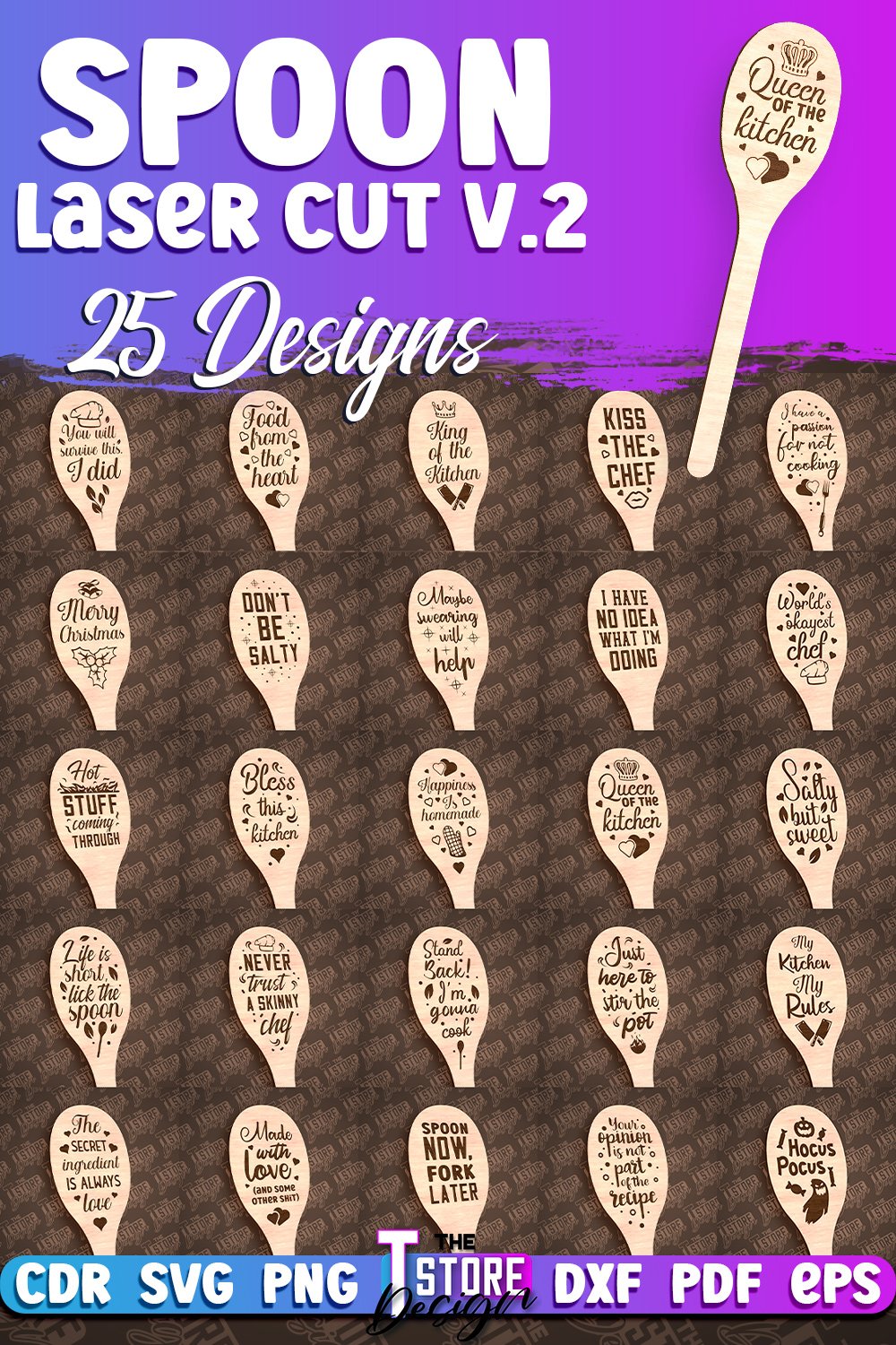 Spoon Laser Cut SVG Design | Kitchen Design | (2914029)