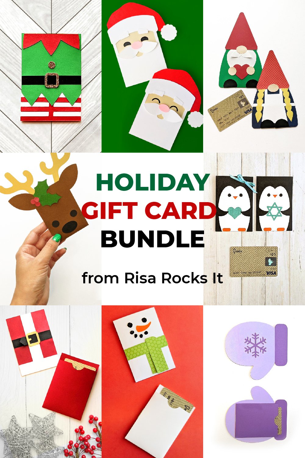 Holiday Gift Card Holder SVG Design Bundle - BEST (2219467)