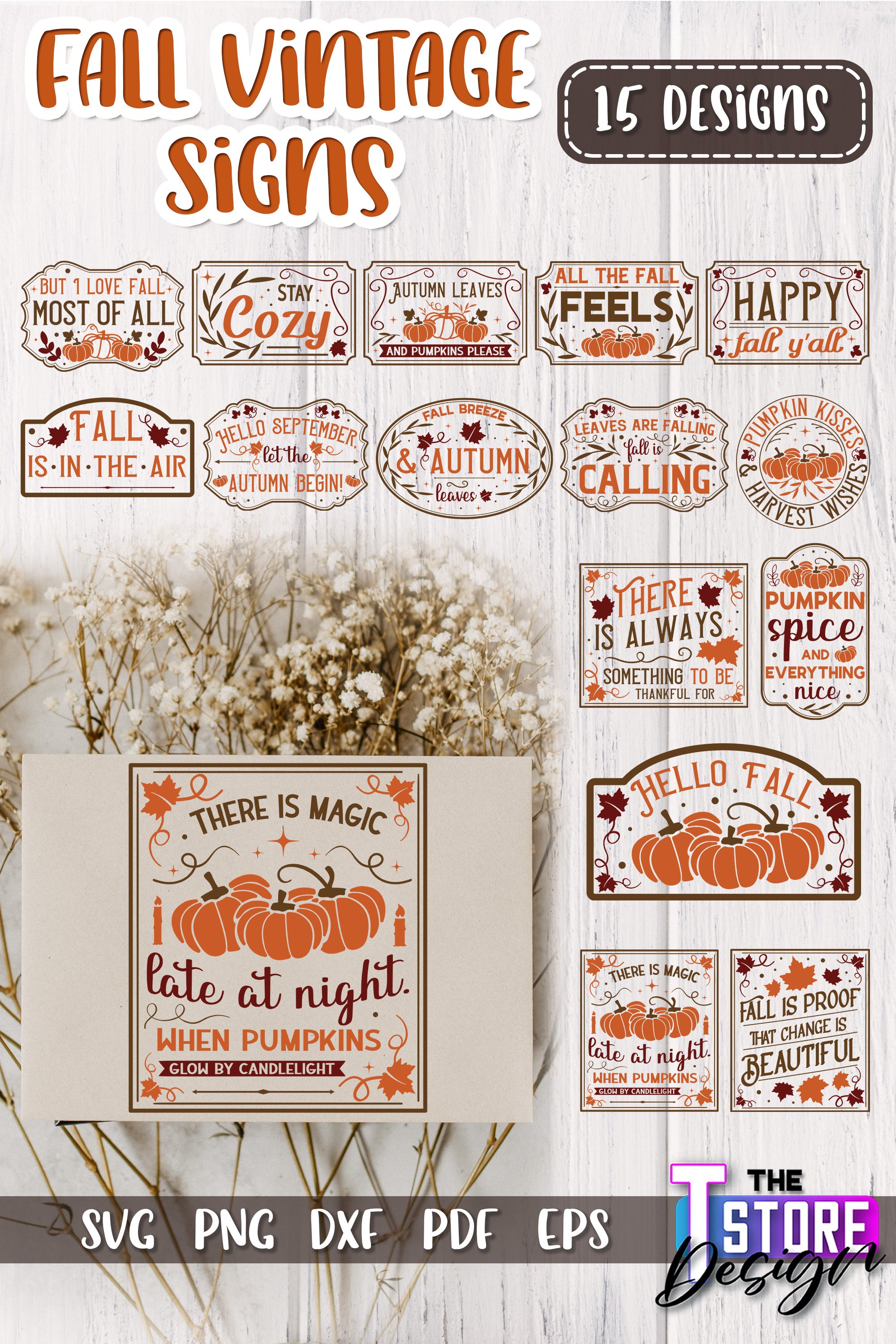 Fall Vintage Sign SVG Design | Autumn Sign Quotes (2793521)