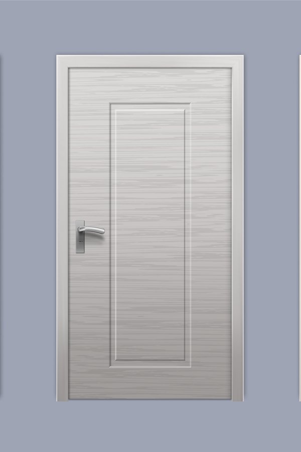 Realistic modern wooden doors, house and room entrance. 3D f