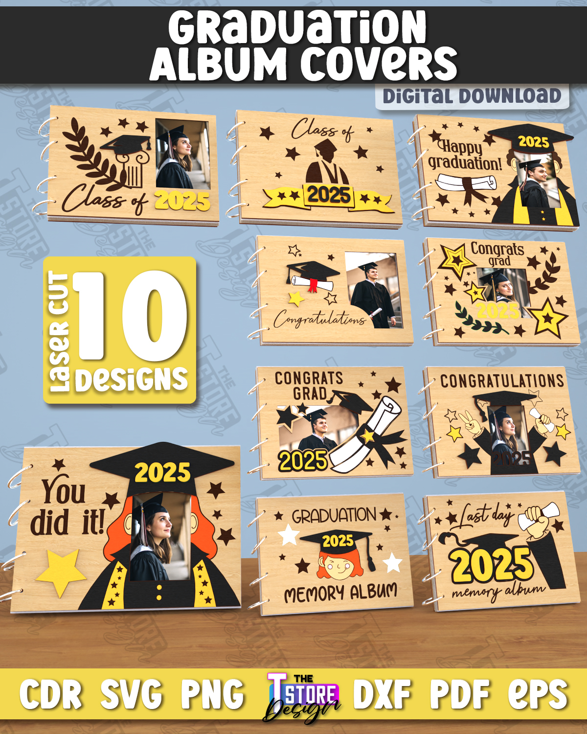 Graduation Album Covers Laser Cut Bundle, Grad (5377184)