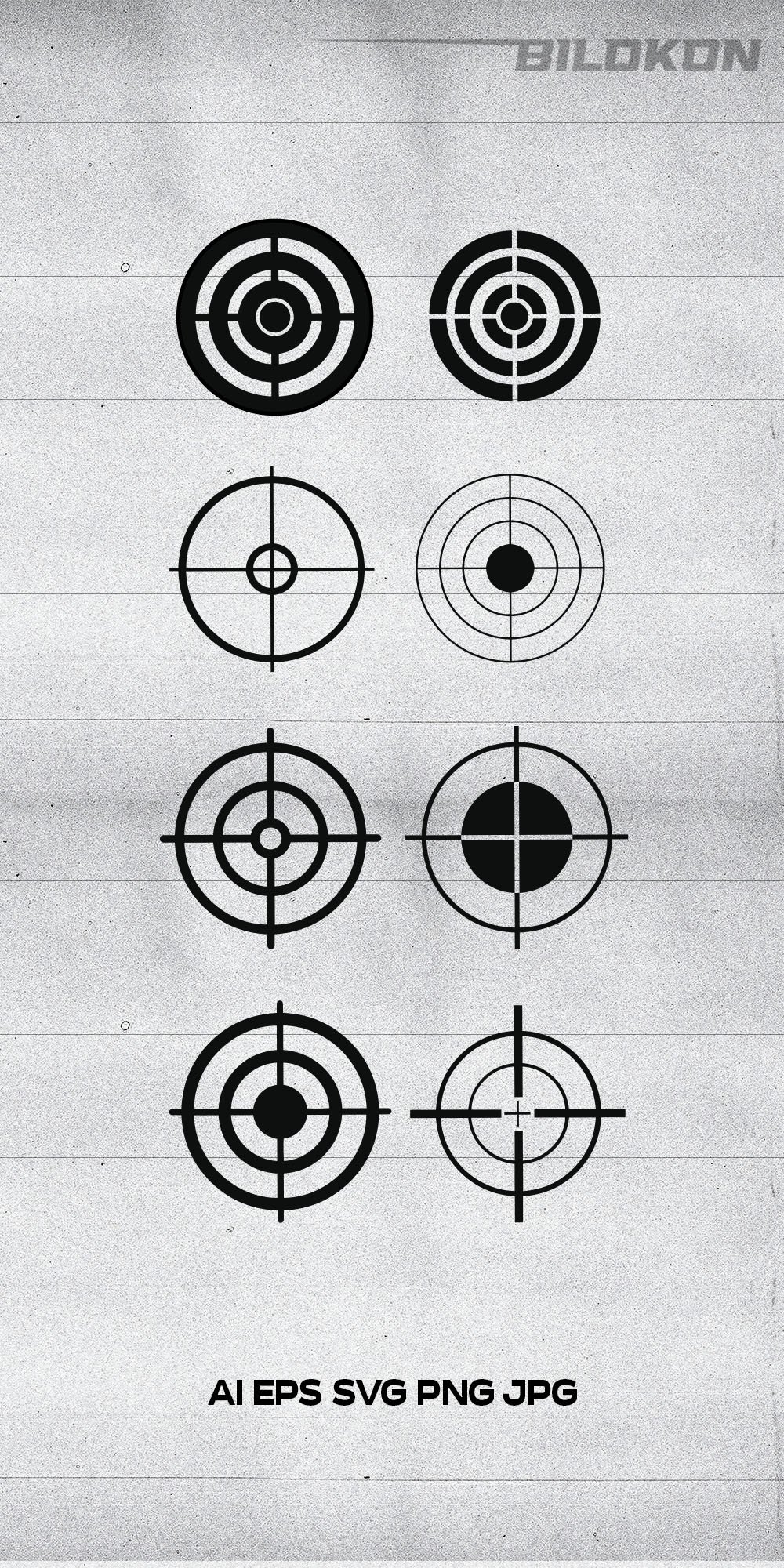 Sniper Aim Pointer, Weapon Targeting Pointers, SVG Vector