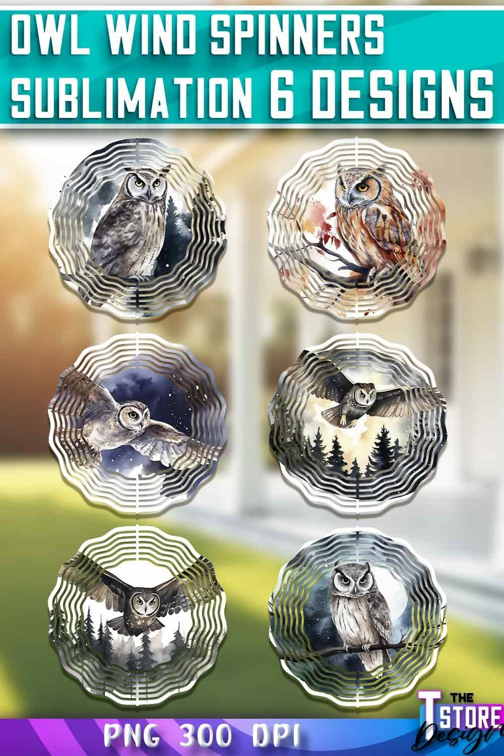 Owl Wind Spinners Sublimation | Owl Sublimation | (2894076)