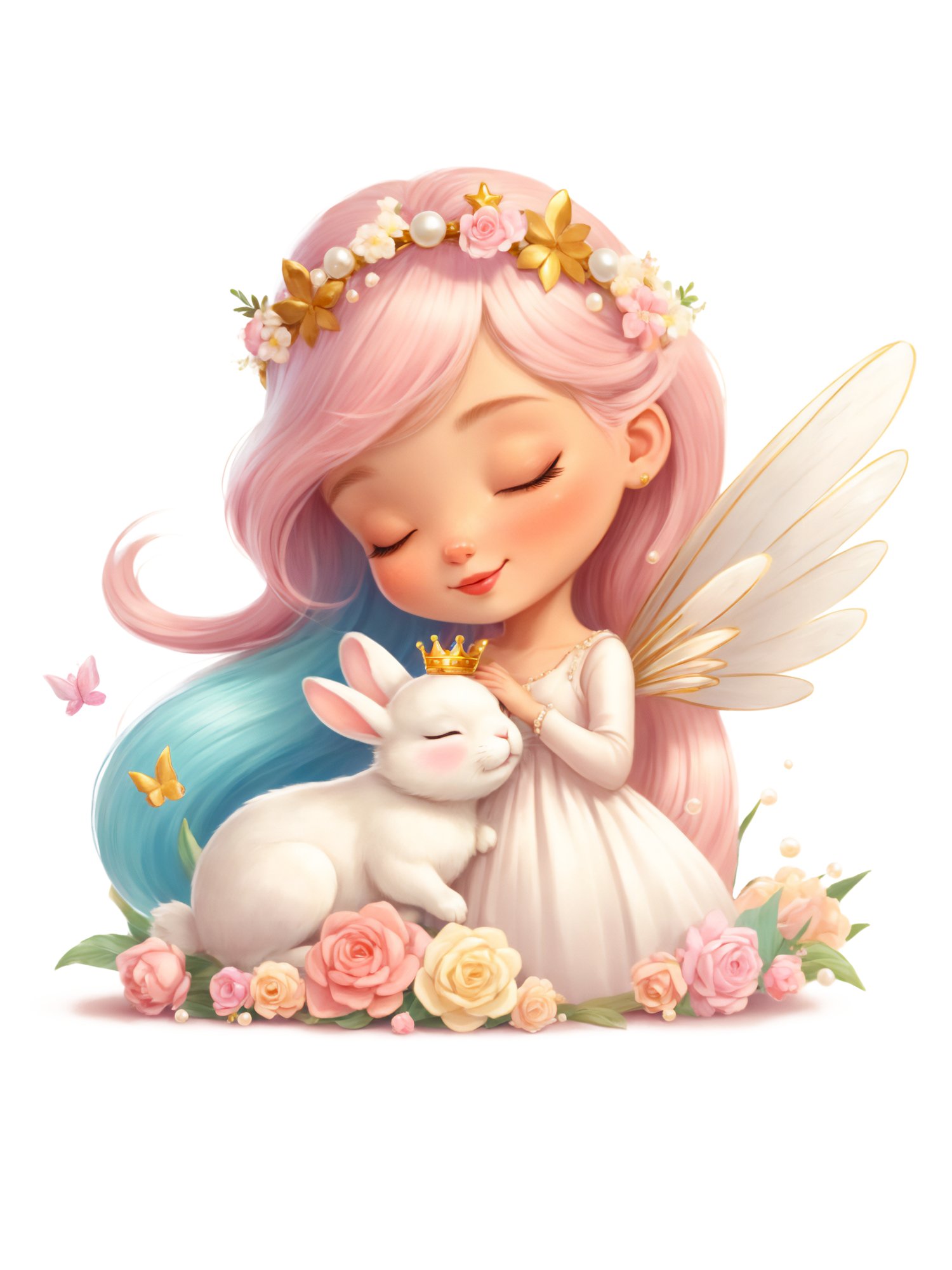 Disney Princess and Bunny Cute Cartoon Art, Clipart Png