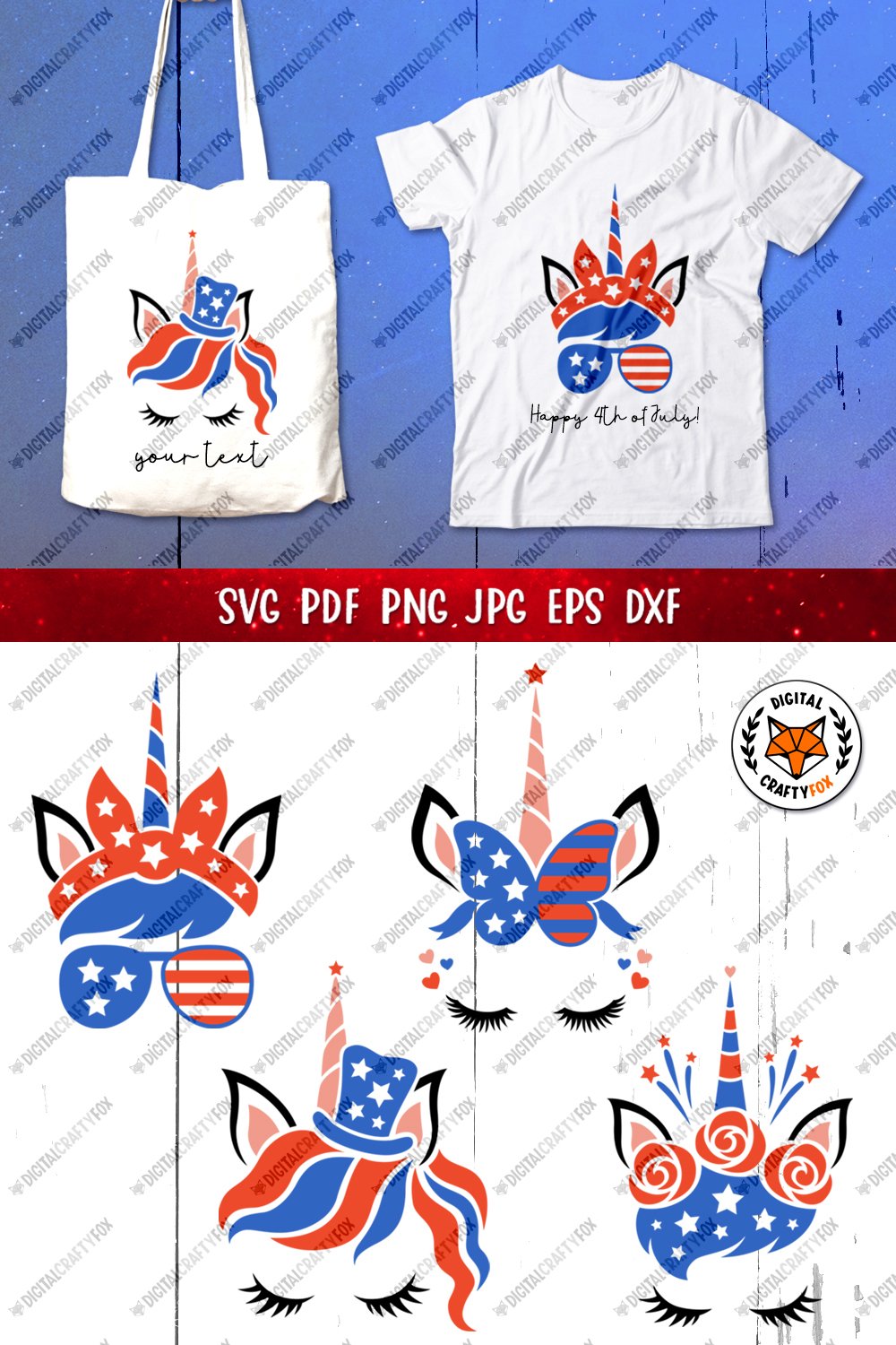 Patriotic Unicorn SVG, USA Flag Unicorn SVG, Mericorn SVG