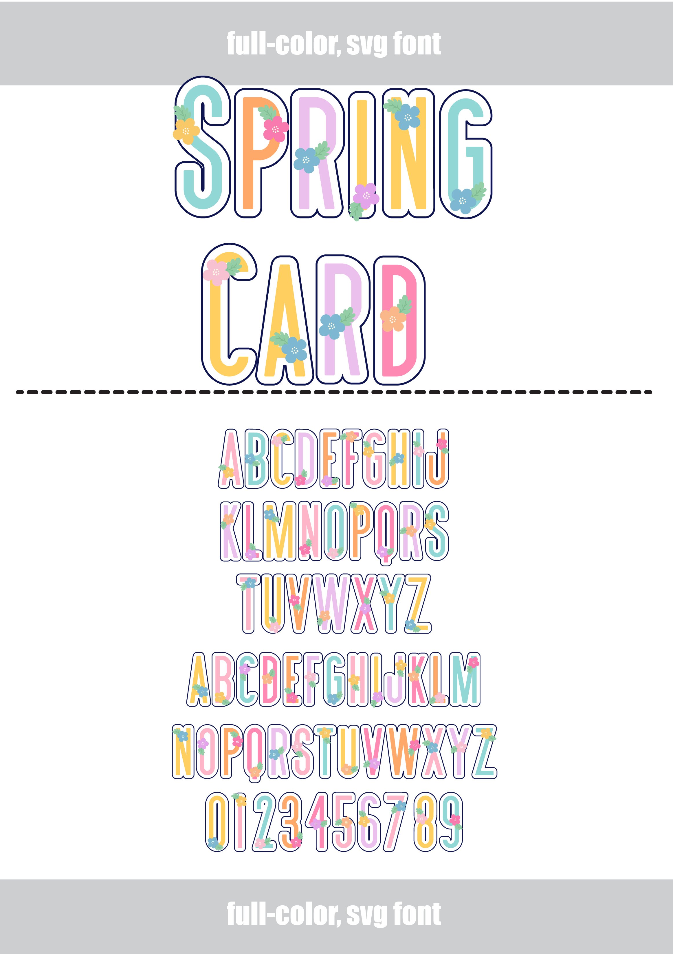 Flower Themed Full Color SVG Font