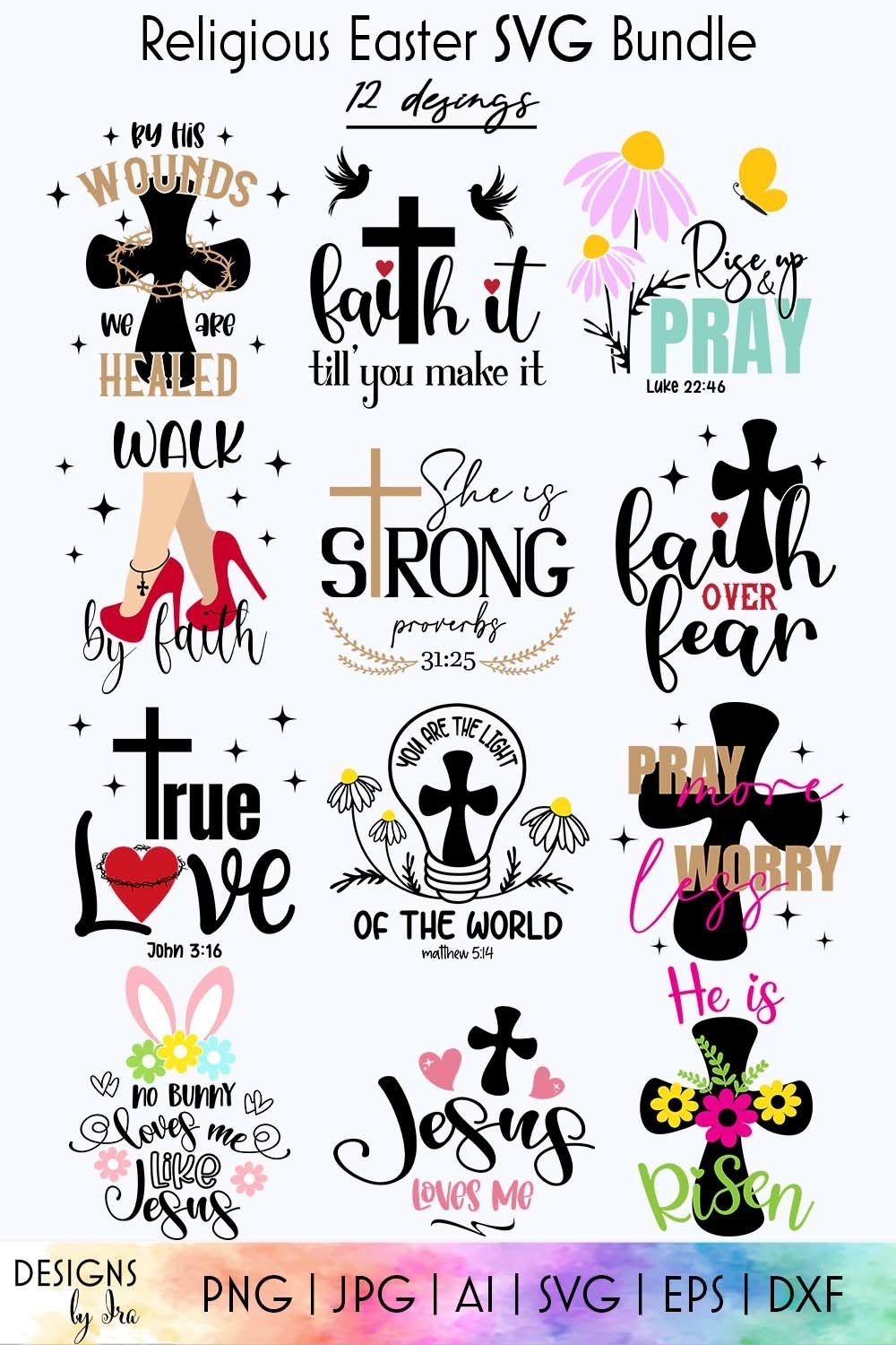 Religious Easter SVG Bundle | Religious Quotes SVG Bundle