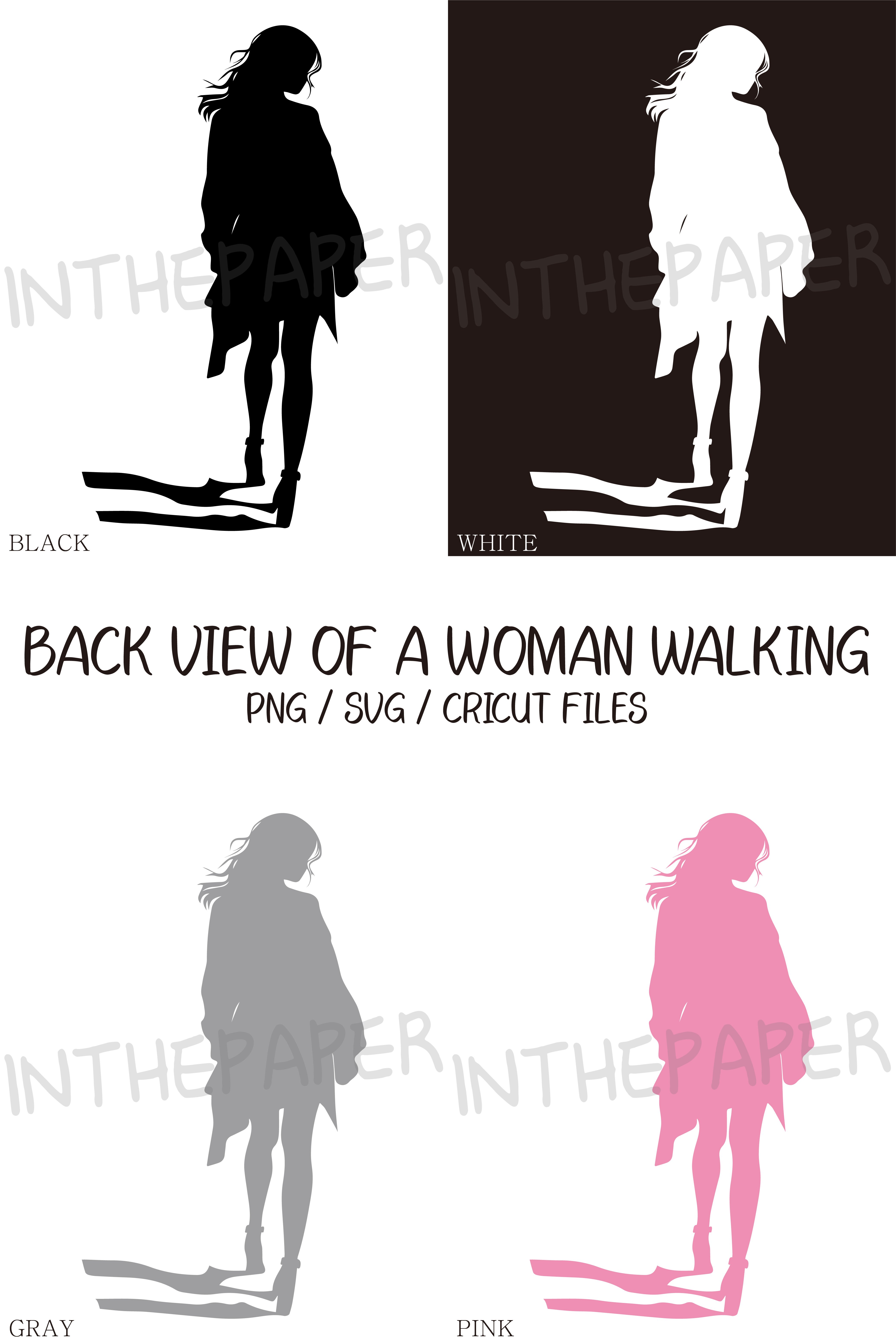 Back View Of A Woman Walking | Girl PNG, Woman SVG