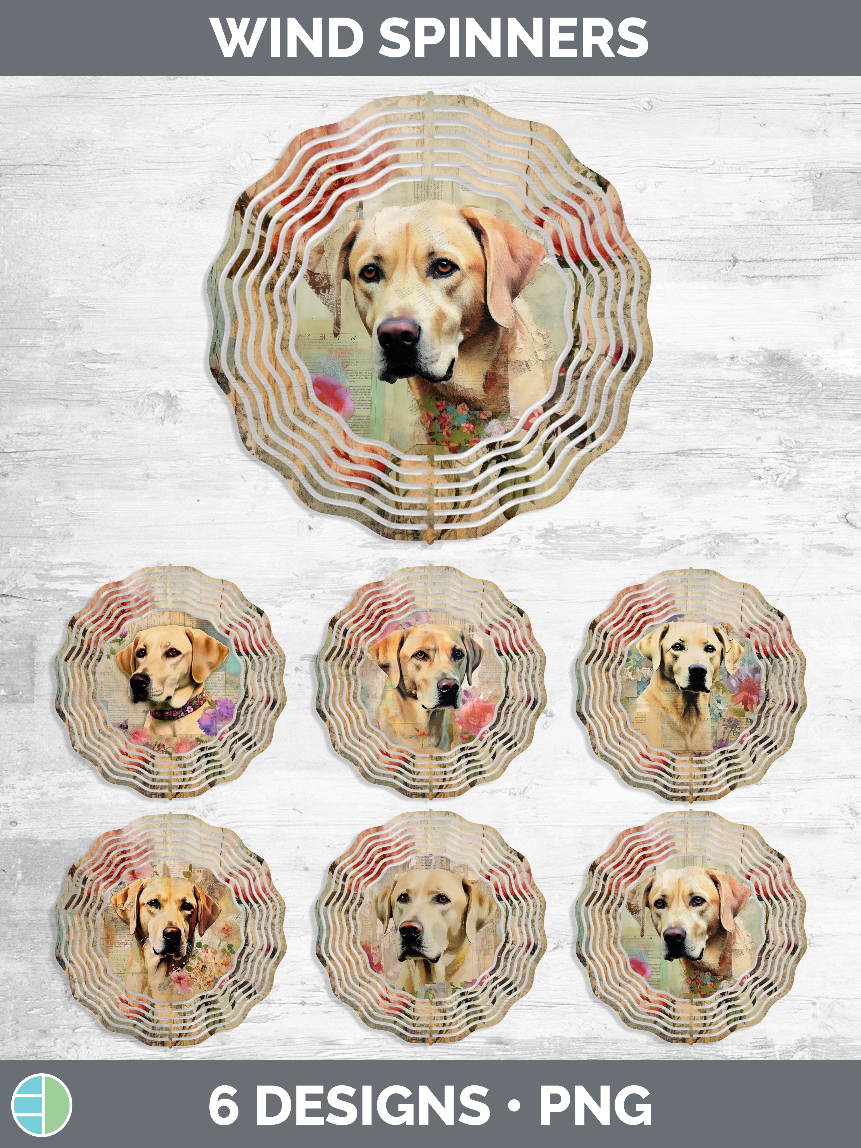 Vintage Labrador Retriever Dog Wind Spinner | Sublimation Sp