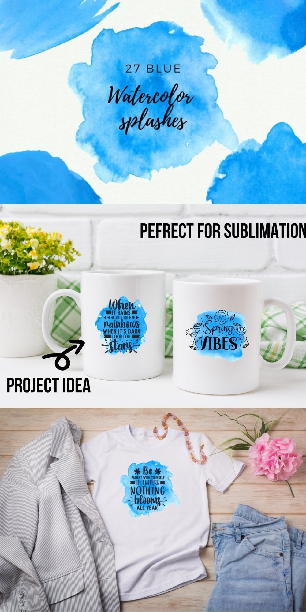 Blue watercolor splash clipart, Light blue (2521933)