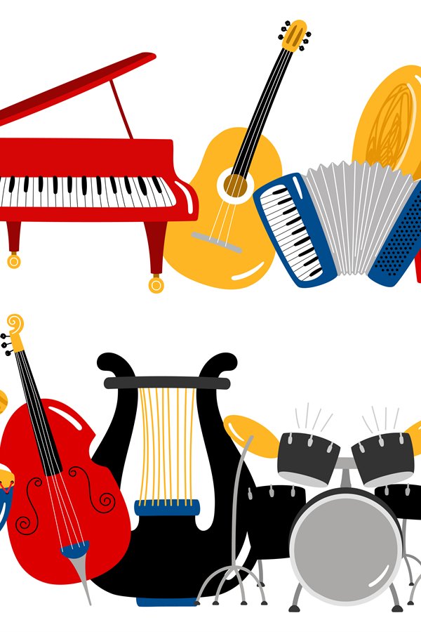Cartoon music instruments