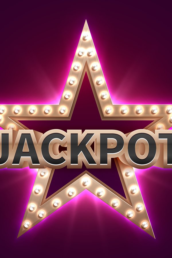 Vintage casino mega bonus poster with retro illuminated star