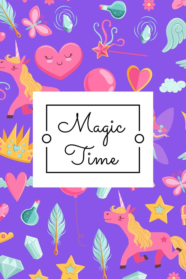 Vector cute cartoon magic and fairytale with unicorn