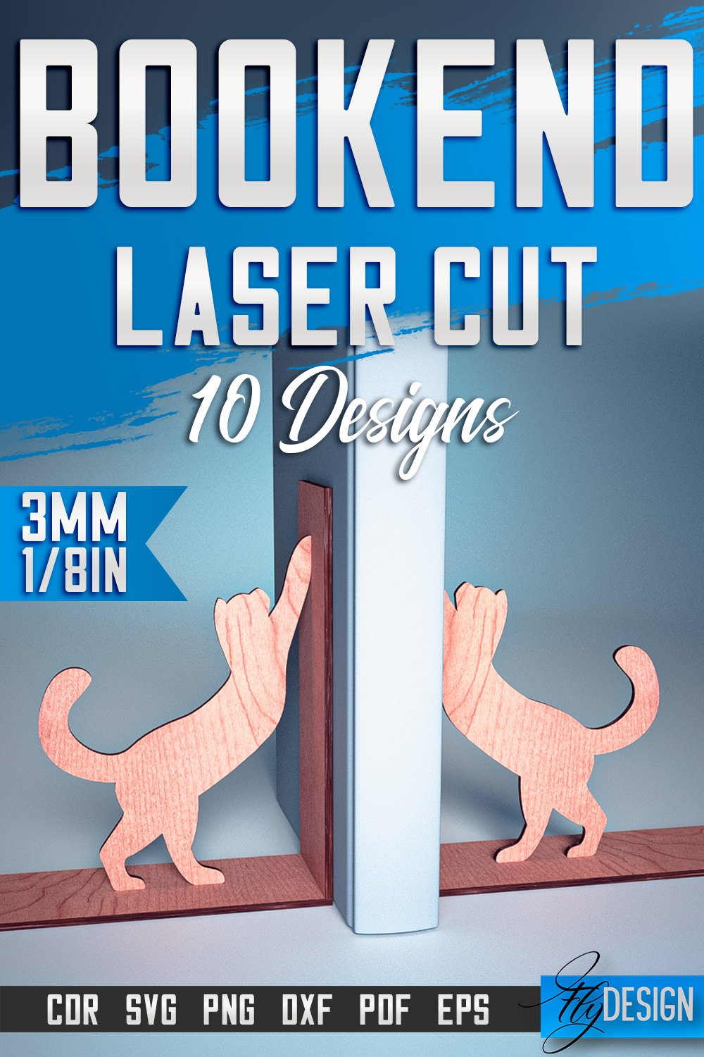 Bookend Laser Cut SVG | Book Laser Cut SVG Design (2780607)