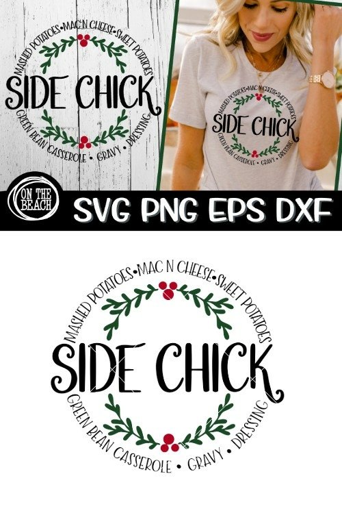 Side Chick - Thanksgiving SVG PNG EPS DXF - Mashed (1515044)