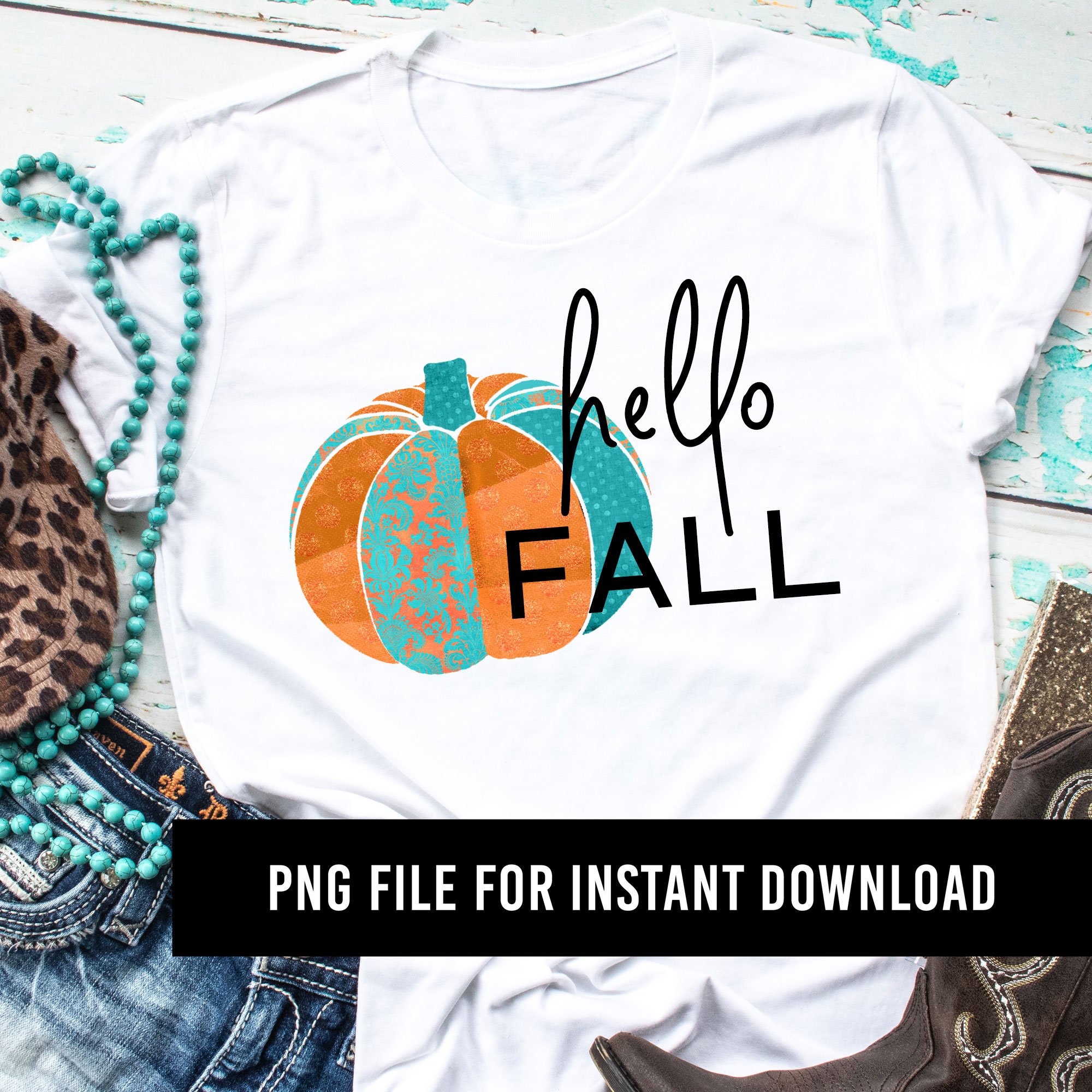 Hello Fall Pumpkin Patch Fall Quote PNG File Sublimation