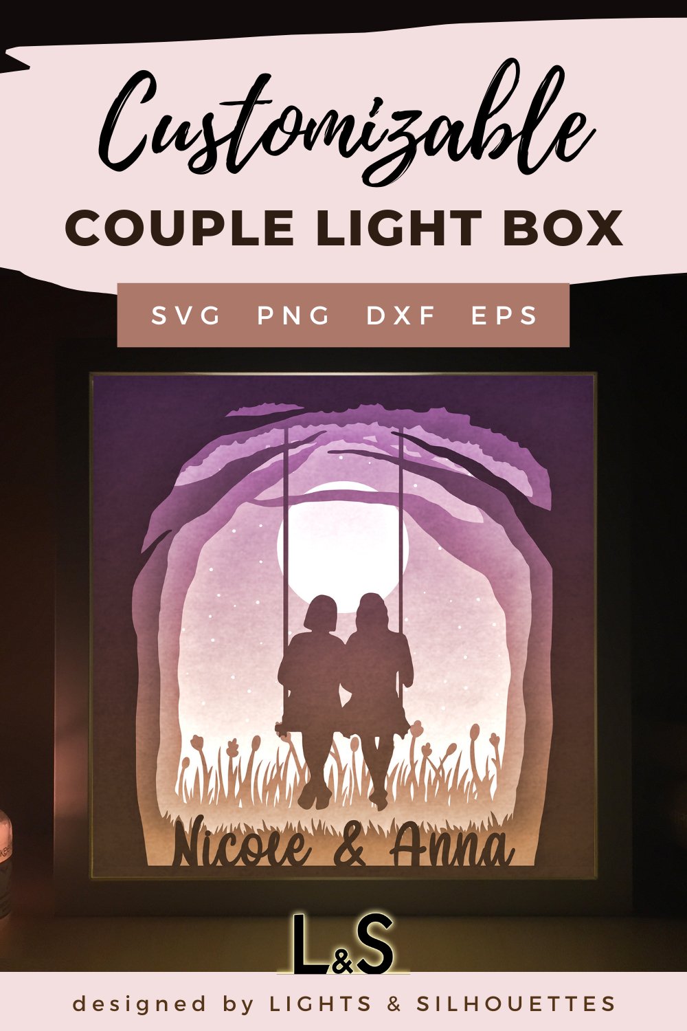 Girl Friends Shadow Box Design | Customizable Svg