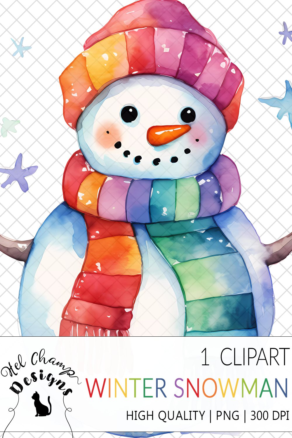 Snowman rainbow transparent clipart