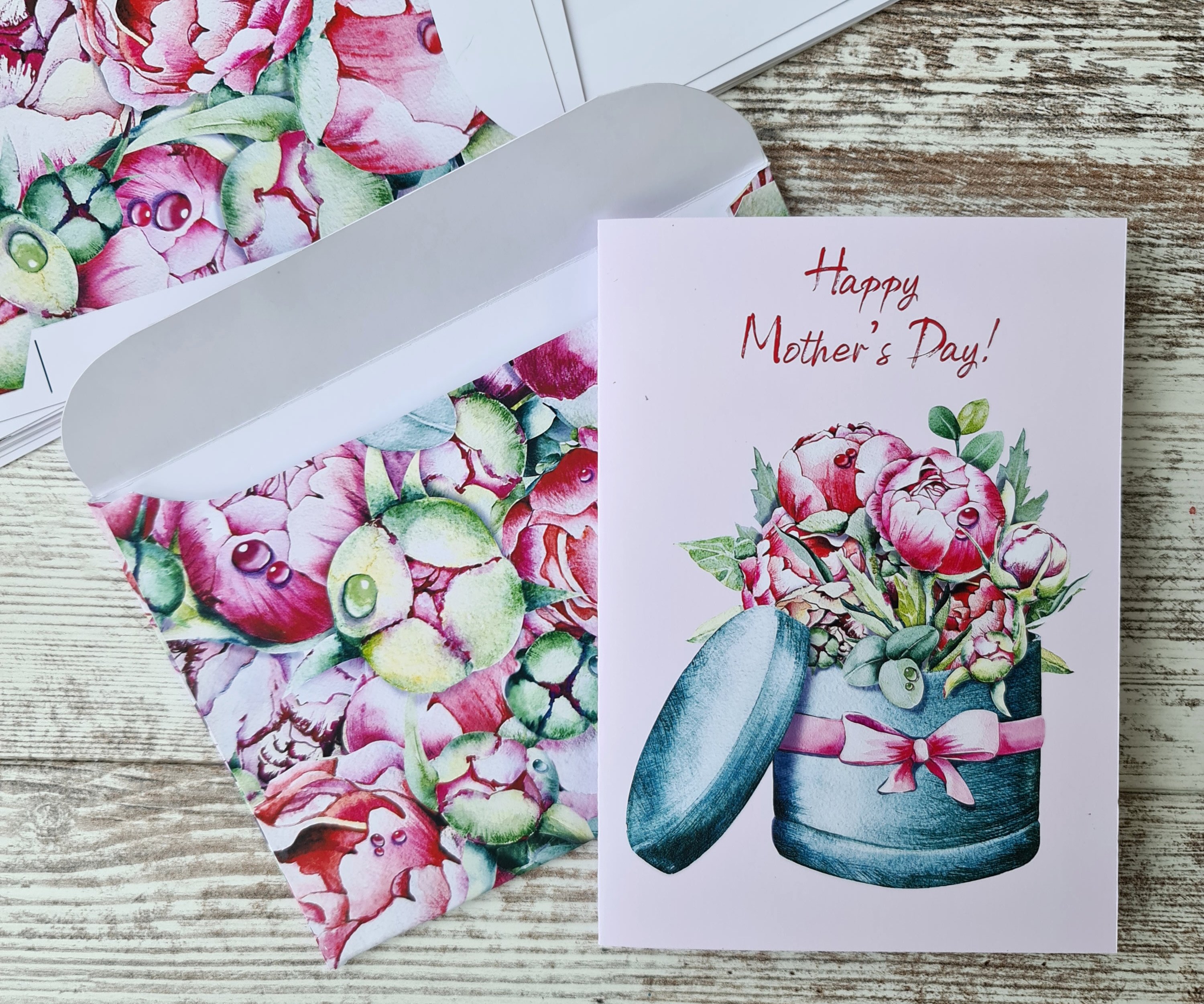 Mother's day watercolor greeting card with (1253419)