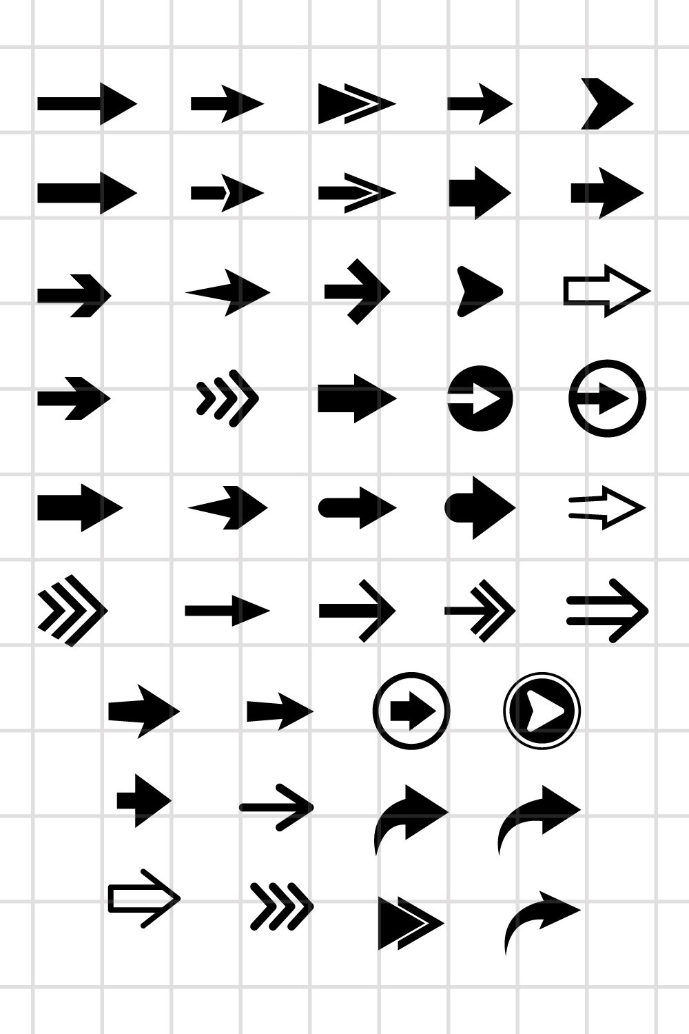 Set of vector arrow icons. Collection of pointers. EPS & AI.