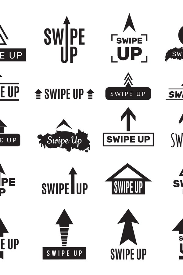 Swipe up template. App ui design for social media photo web