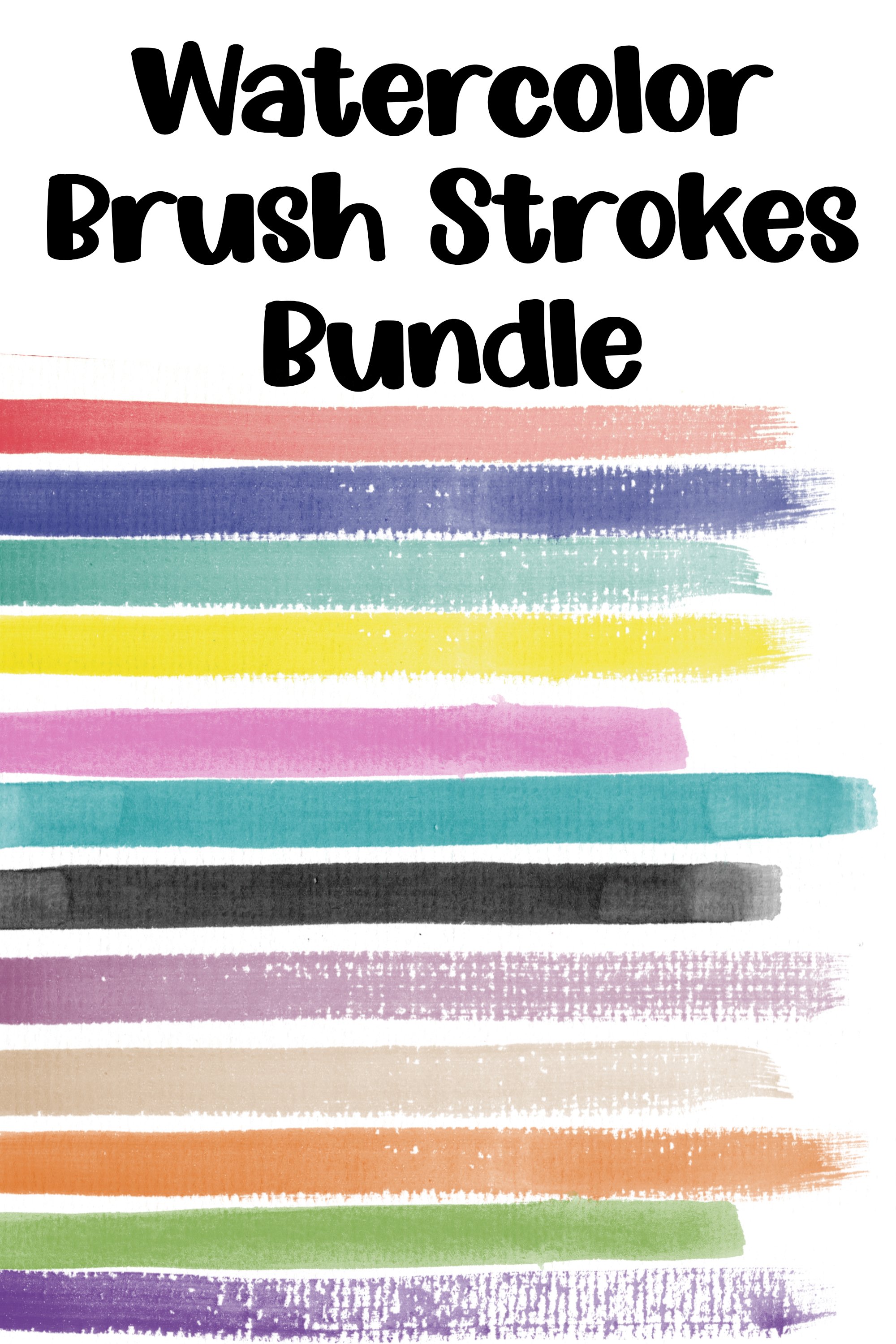 Watercolor PNG Brush Strokes HUGE Bundle