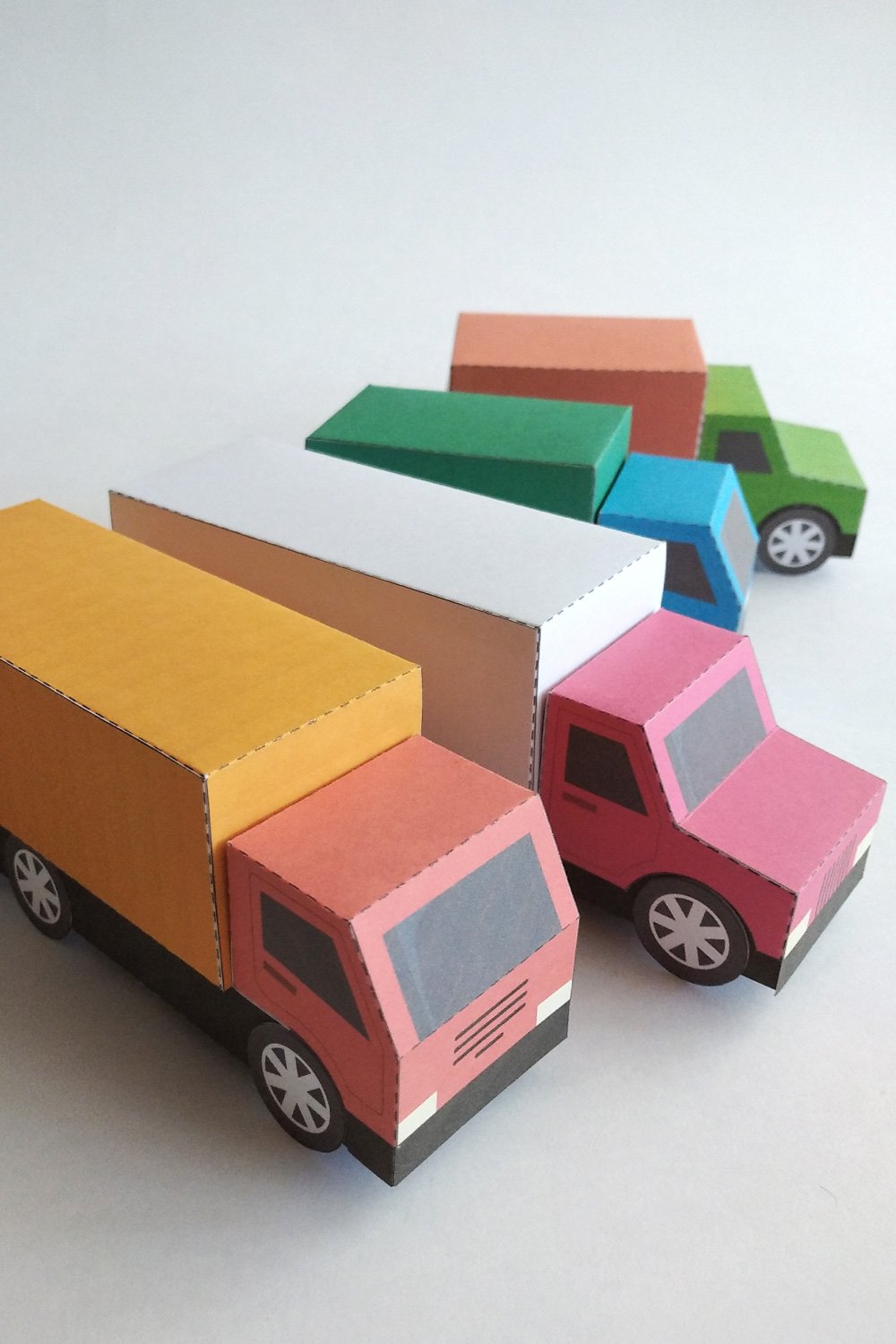 TRUCKS 4 in 1. Paper Crafts / Gift Boxes