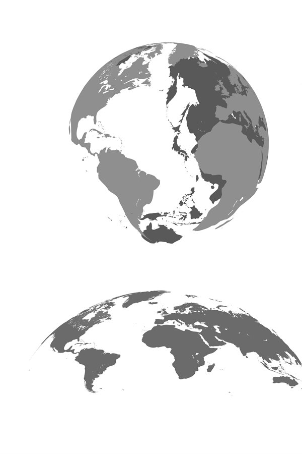 World gray maps. Map atlas, earth topography mapping silhoue