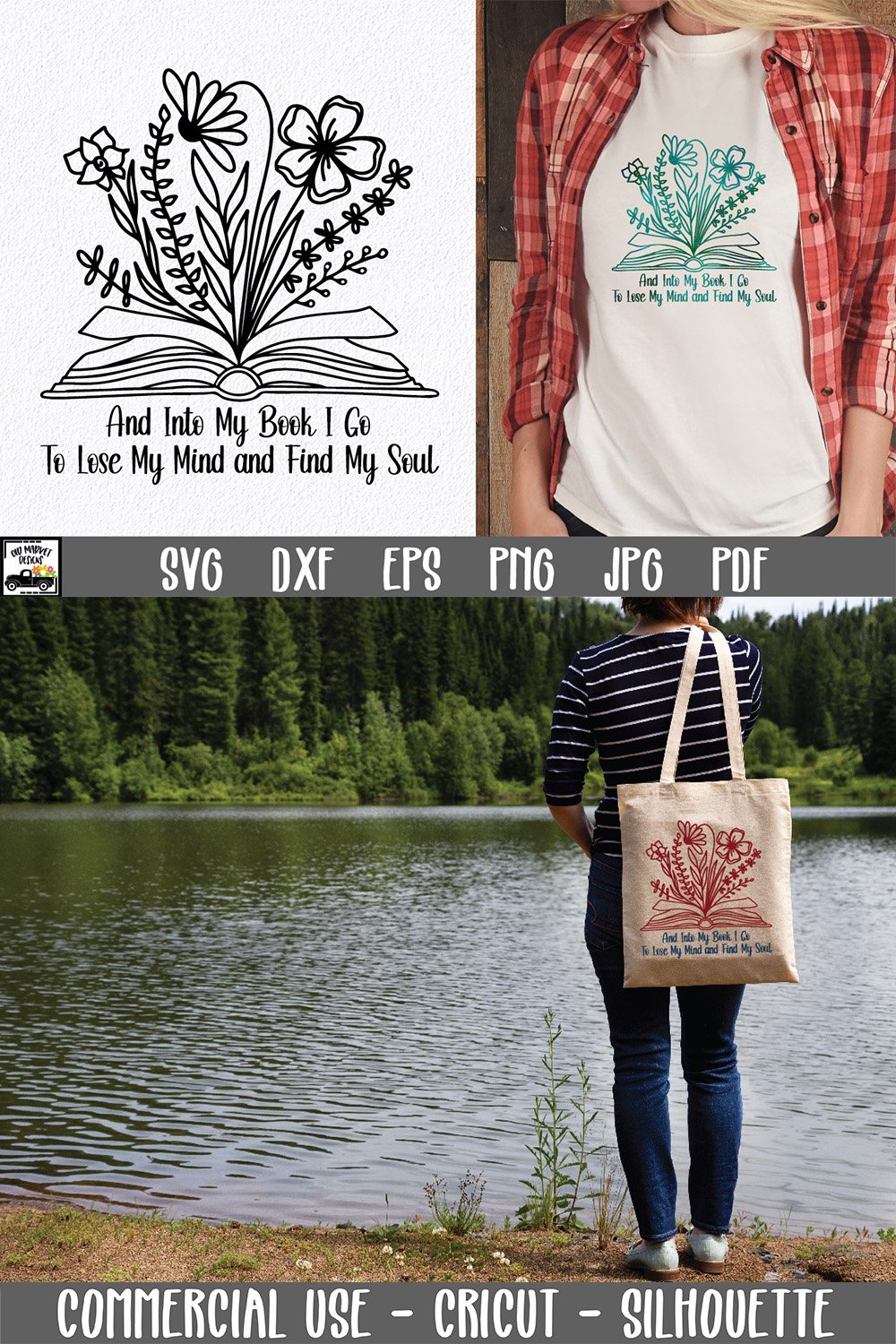 Floral Book SVG File