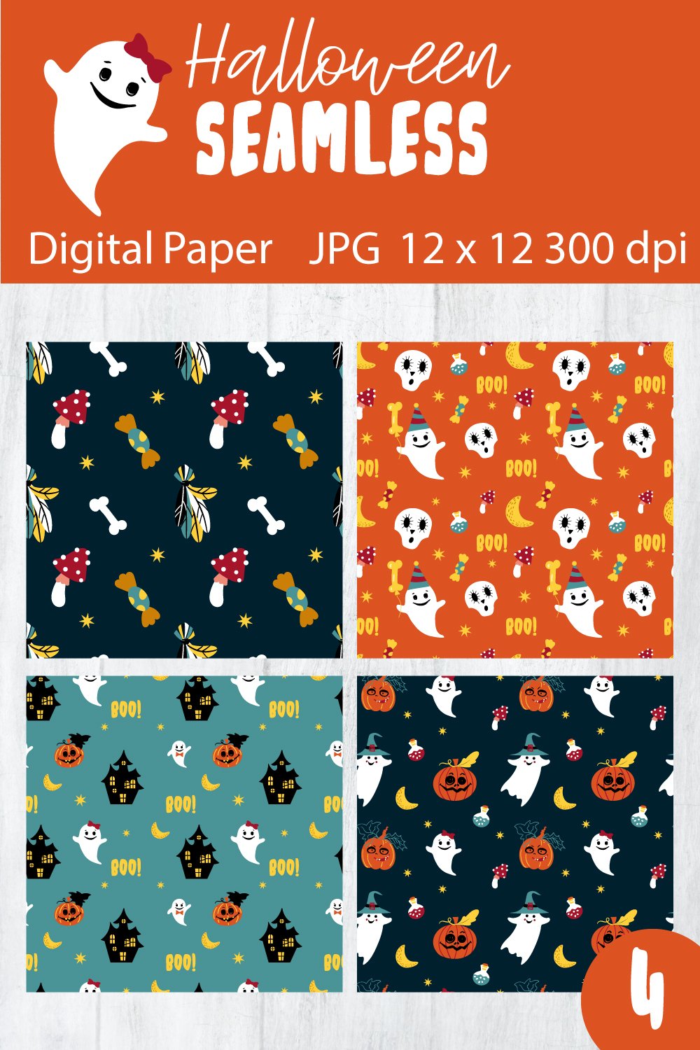 Halloween Digital Paper, Halloween Pattern, Backgrounds JPG