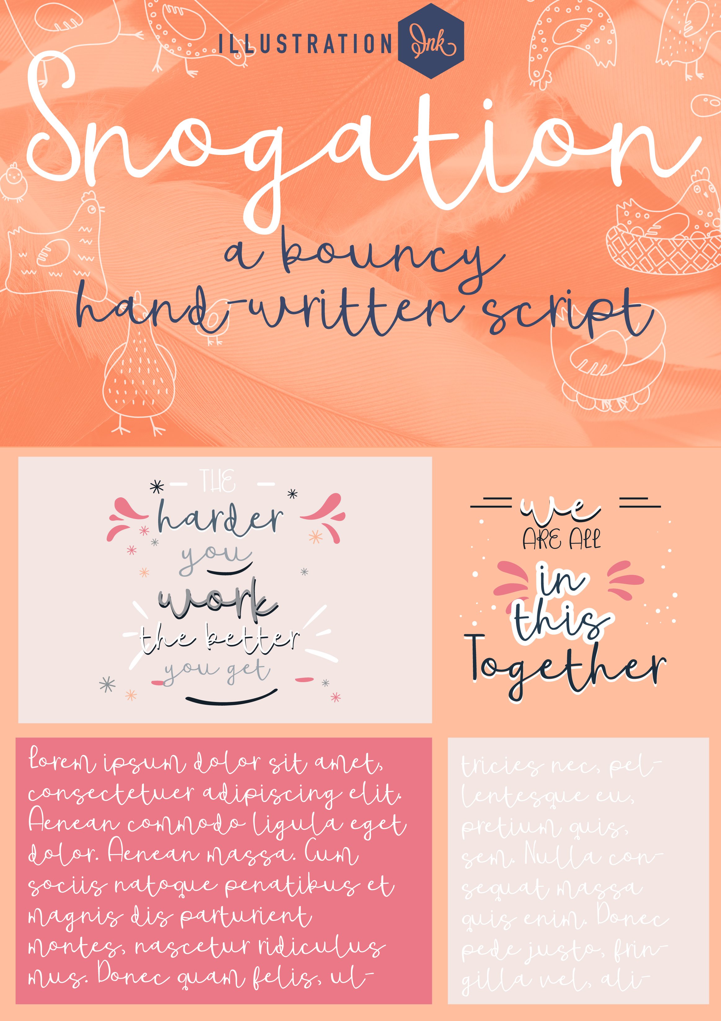 Hand-crafted, hand-written, script font