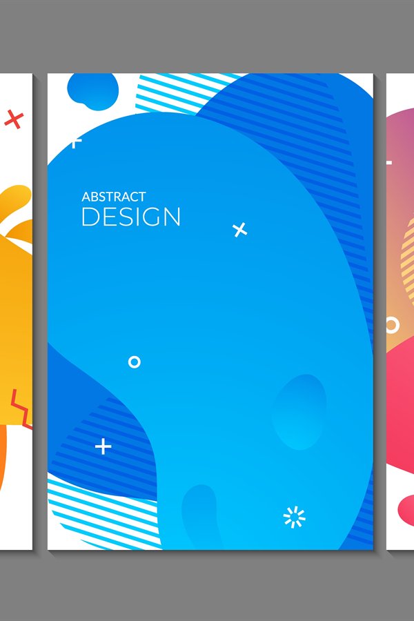 Abstract shapes cards. Advertising banners, contemporary bri