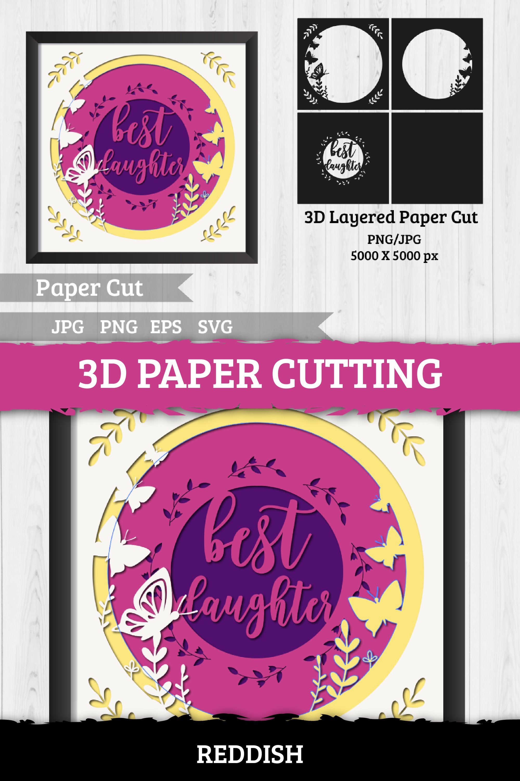 Best Daughter shadow box, SVG, 3d papercut SVG, layered pape