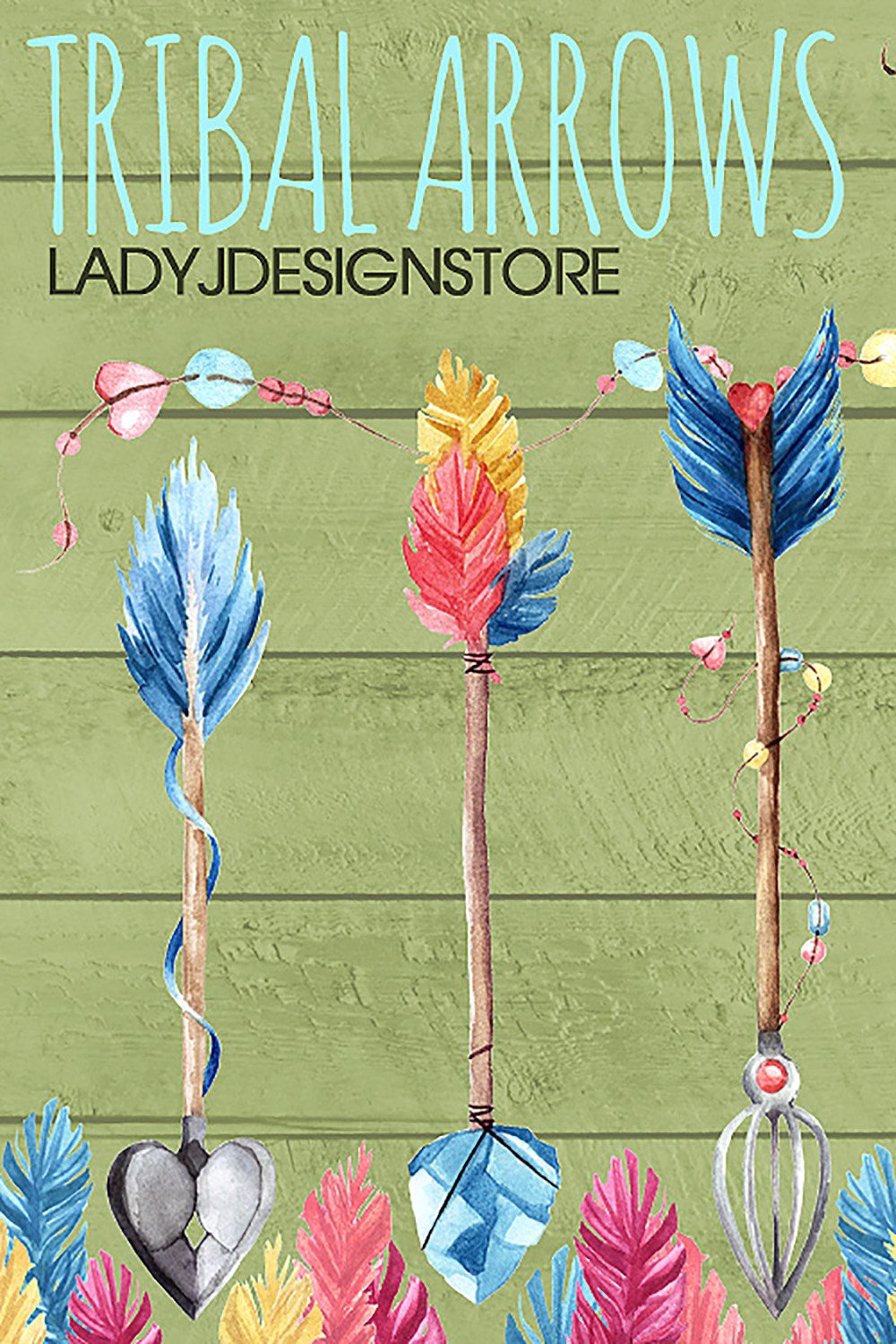 Watercolor Arrows Clip art, Tribal arrows