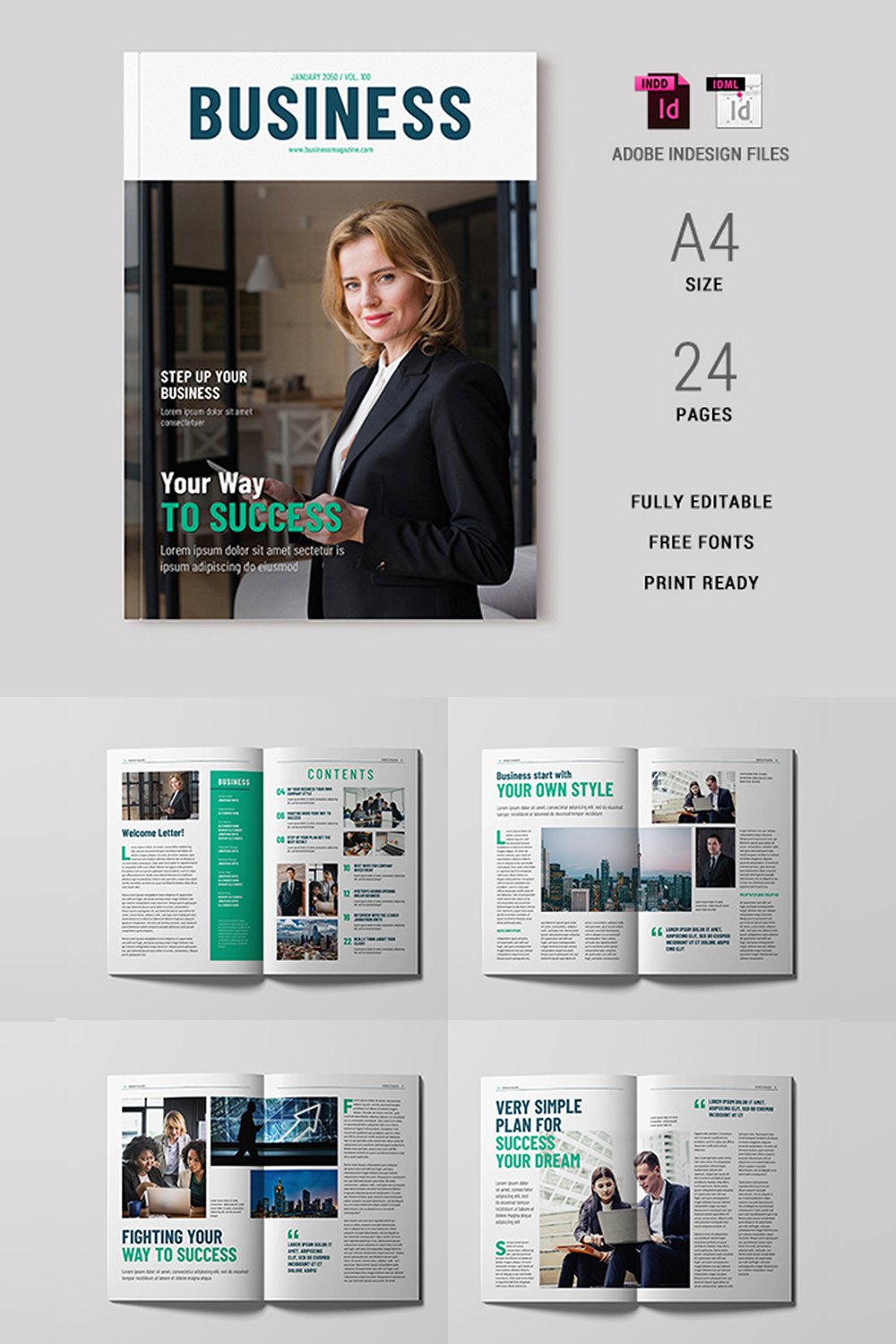 Business Magazine Template (3456568)