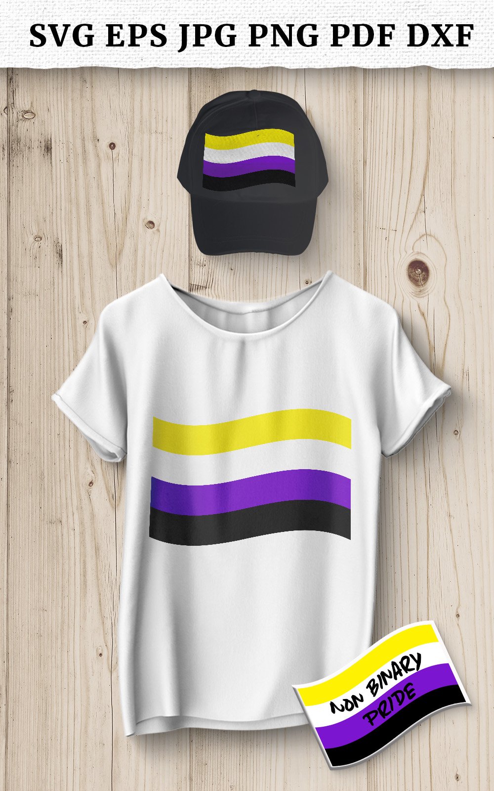 LGBT NON BINARY PRIDE FLAG SVG, Sublimation Design