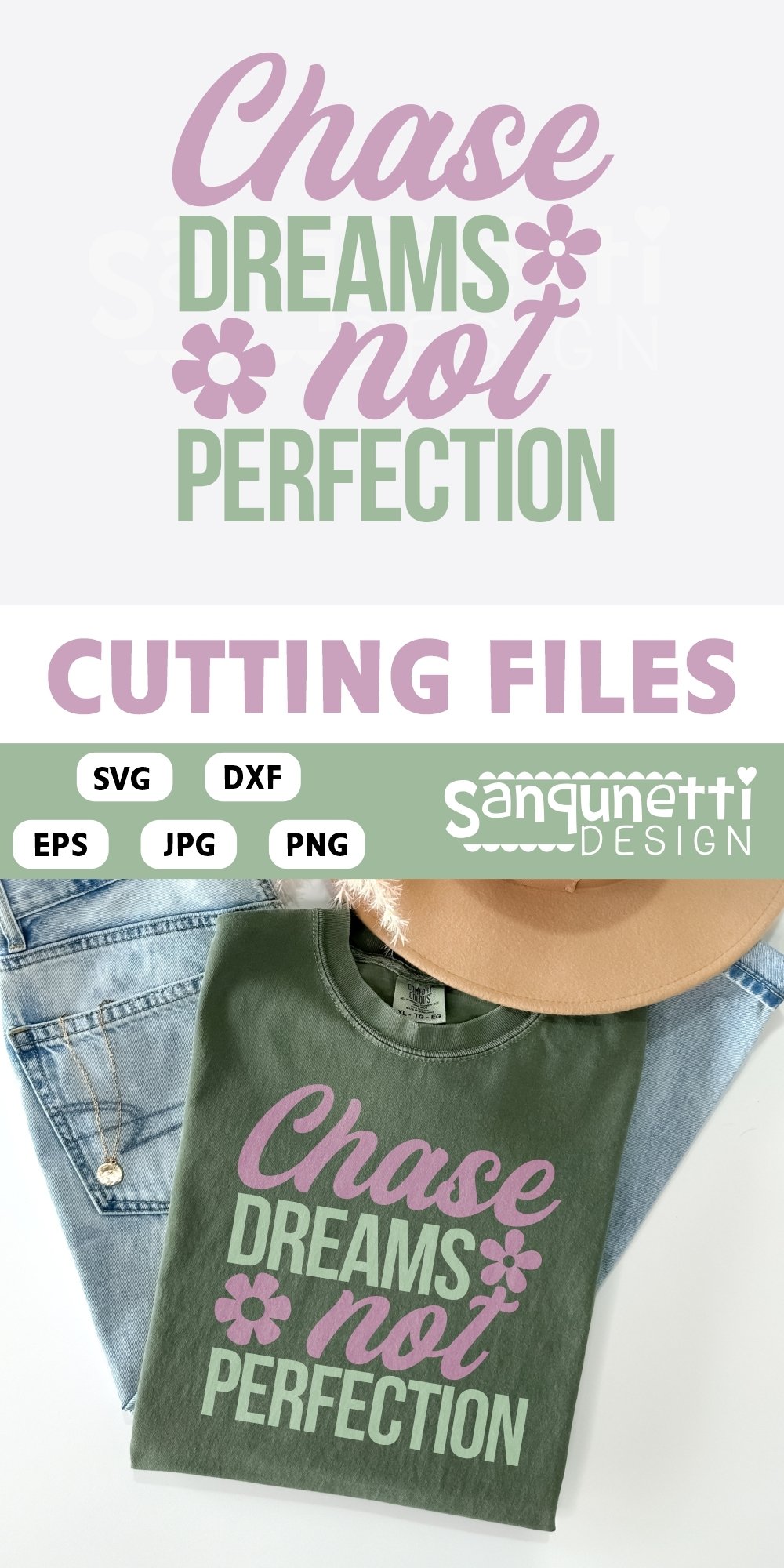 Chase dreams not perfection SVG design | retro dreams SVG