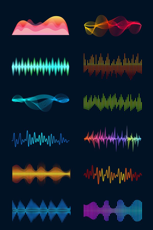 Audio waveform signals, wave song equalizer, stereo recorder