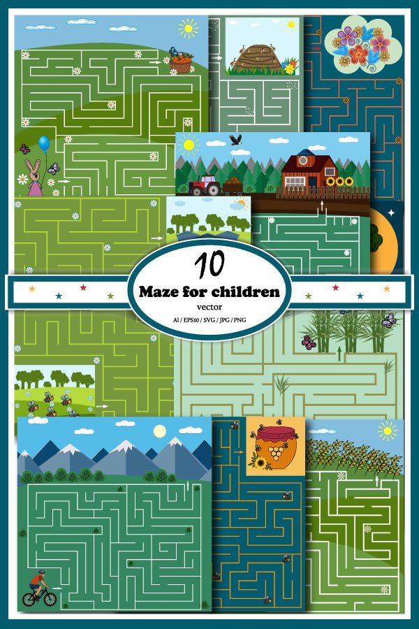 Children's mazes set 2